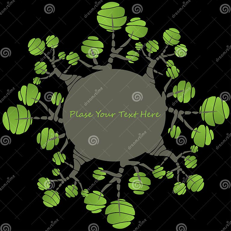 Card Design with Stylized Trees Stock Vector - Illustration of drawing ...