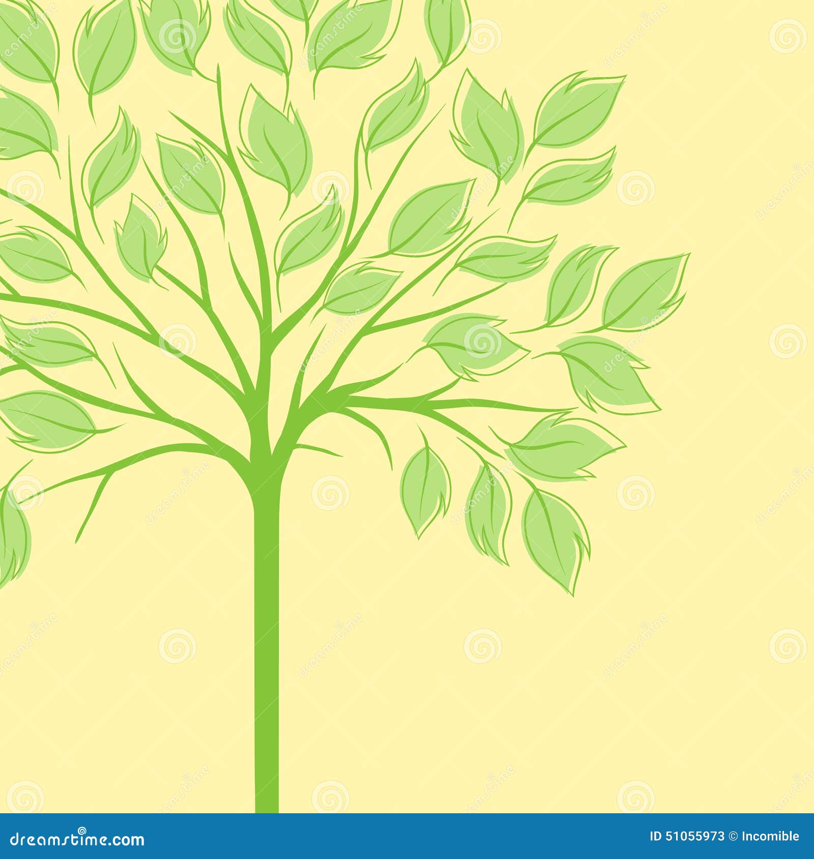 Card Design with Stylized Trees Stock Vector - Illustration of card ...