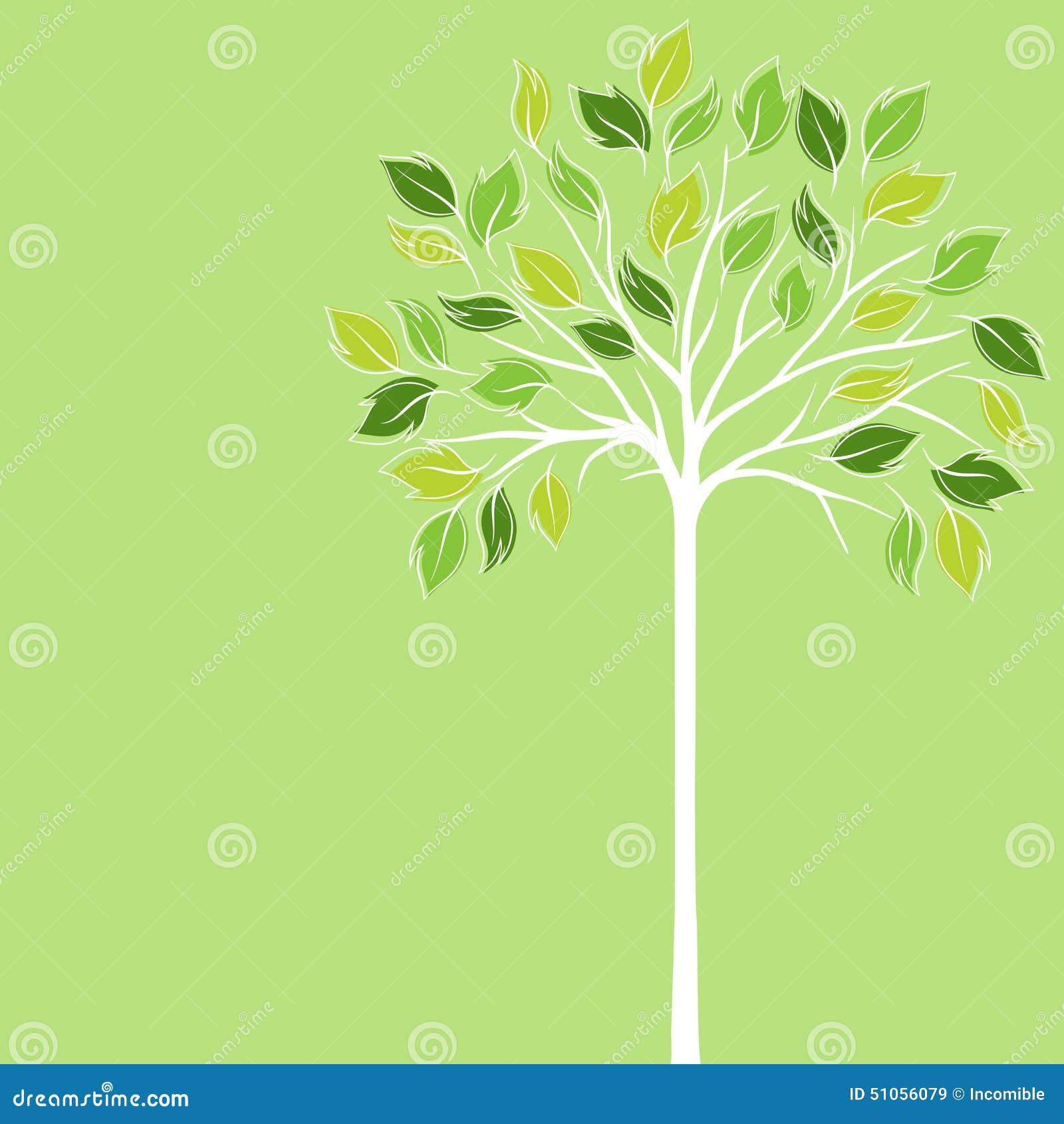 Card Design with Stylized Trees Stock Vector - Illustration of leaf ...