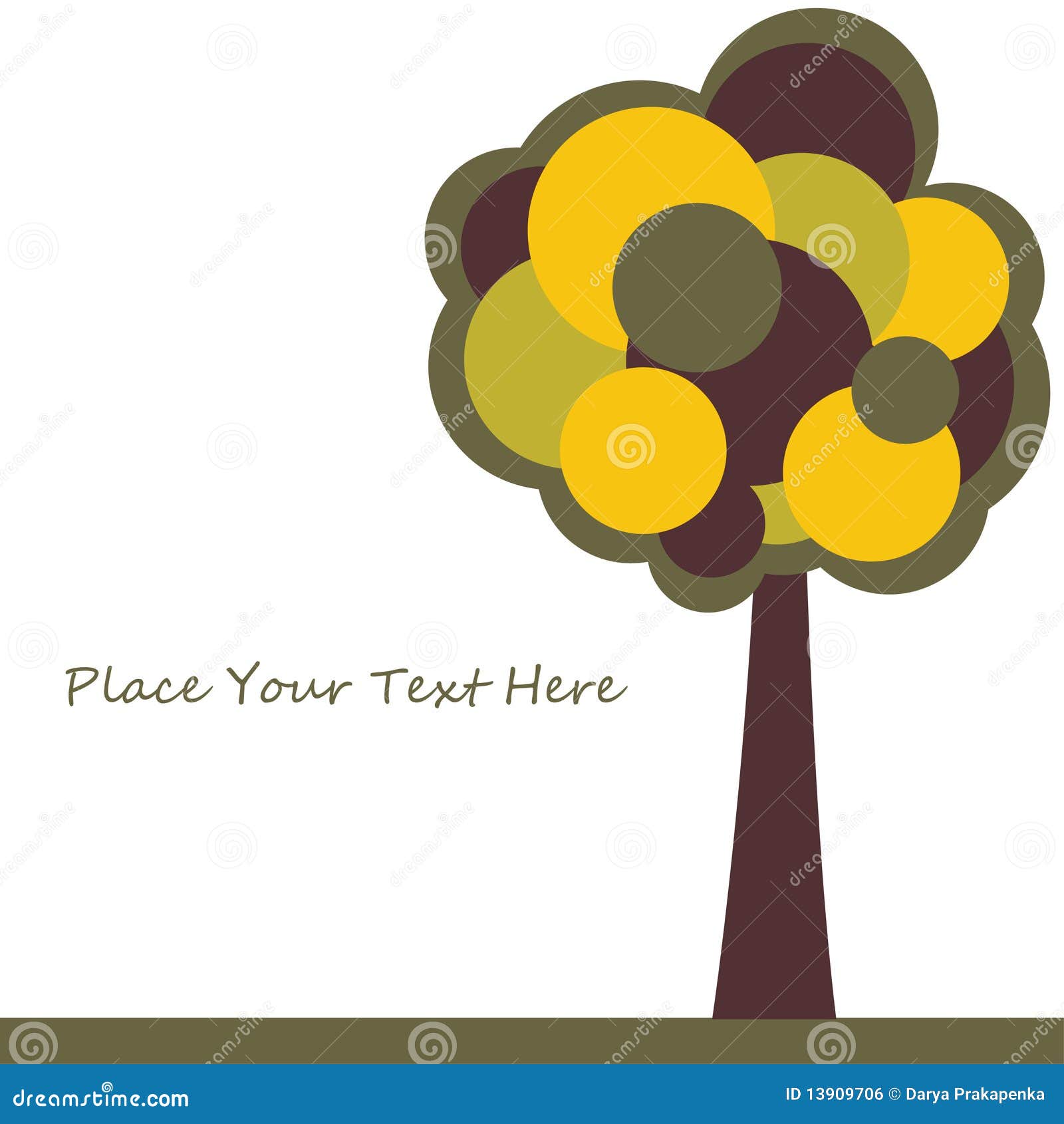 Card Design with Stylized Trees and Text Stock Vector - Illustration of ...