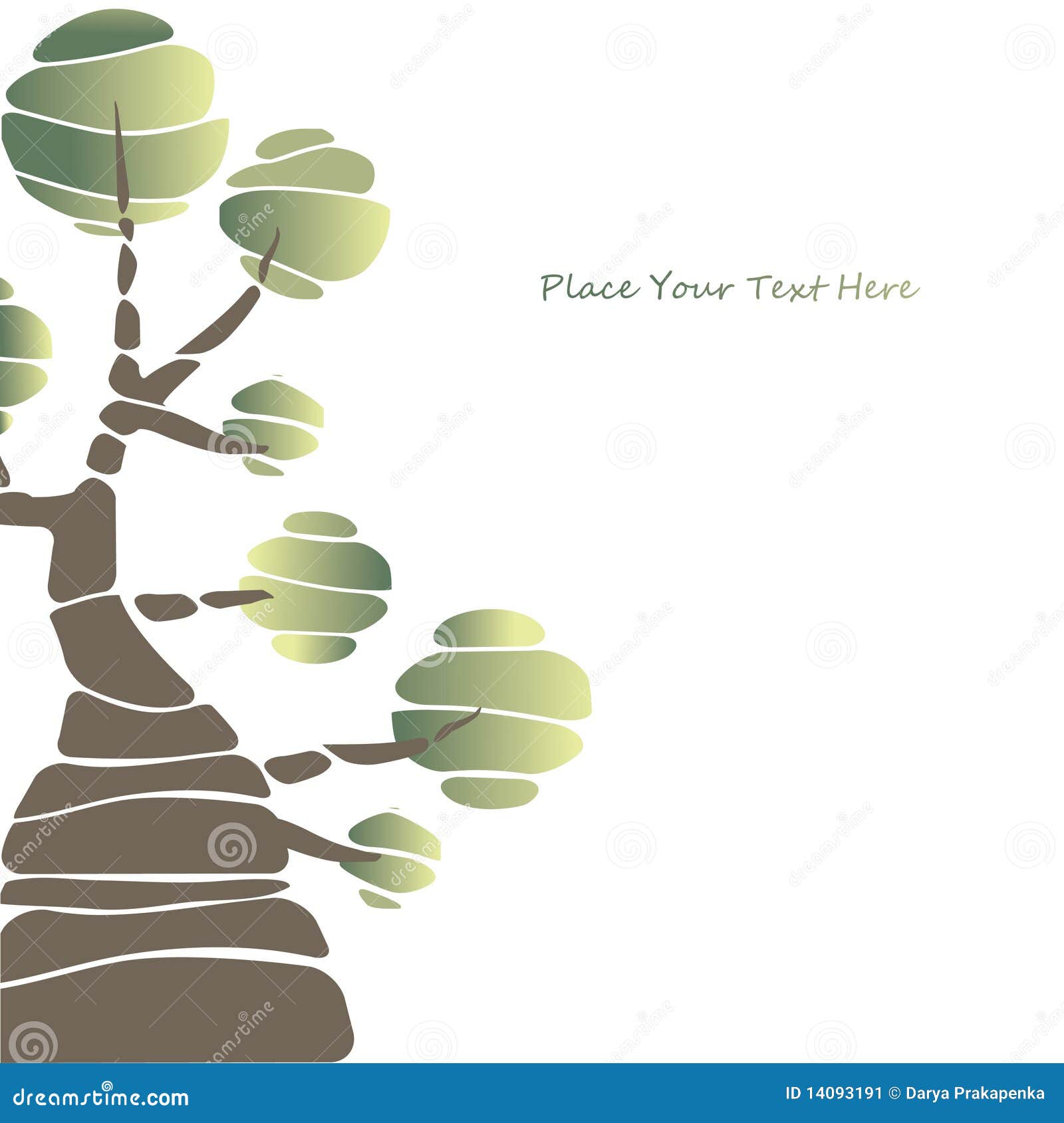 Card Design with Stylized Trees and Text Stock Vector - Illustration of ...