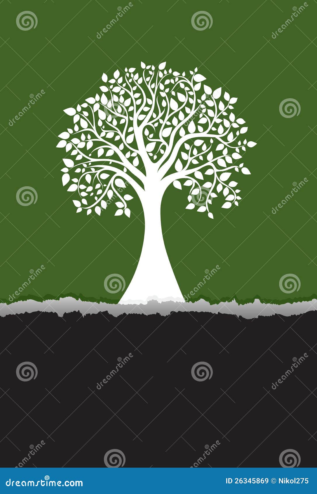 Card design, tree stock vector. Illustration of environmental - 26345869