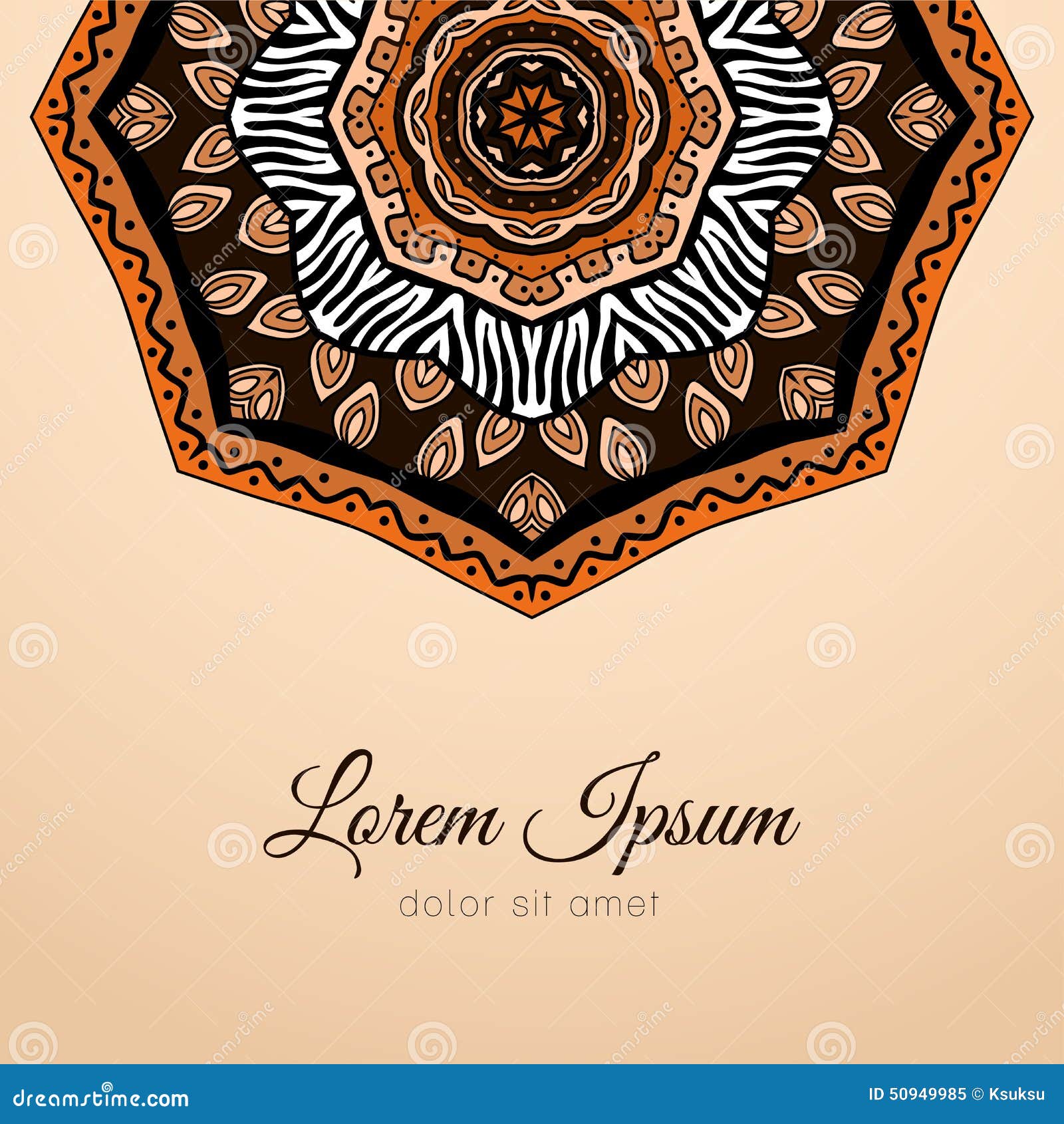 Card with Doodles Ethnic Design Element Stock Vector - Illustration of ...