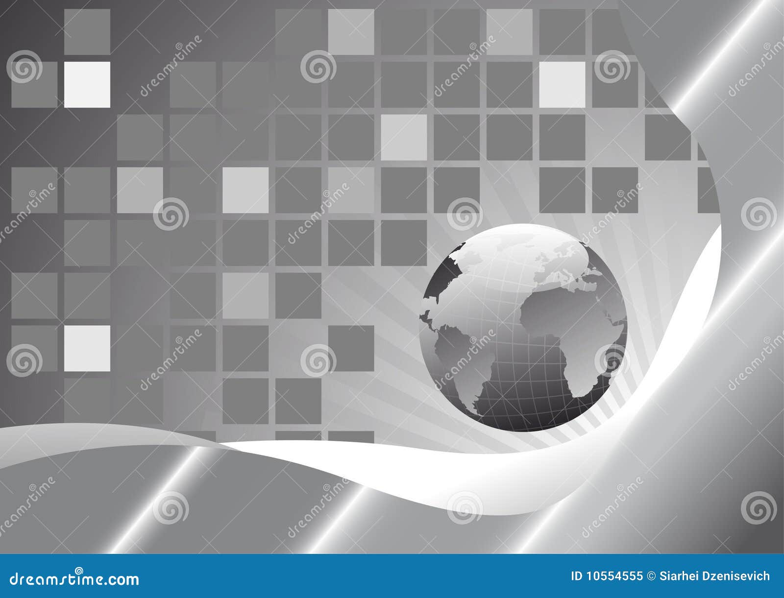 Card with earth in grey stock vector. Illustration of border - 10554555