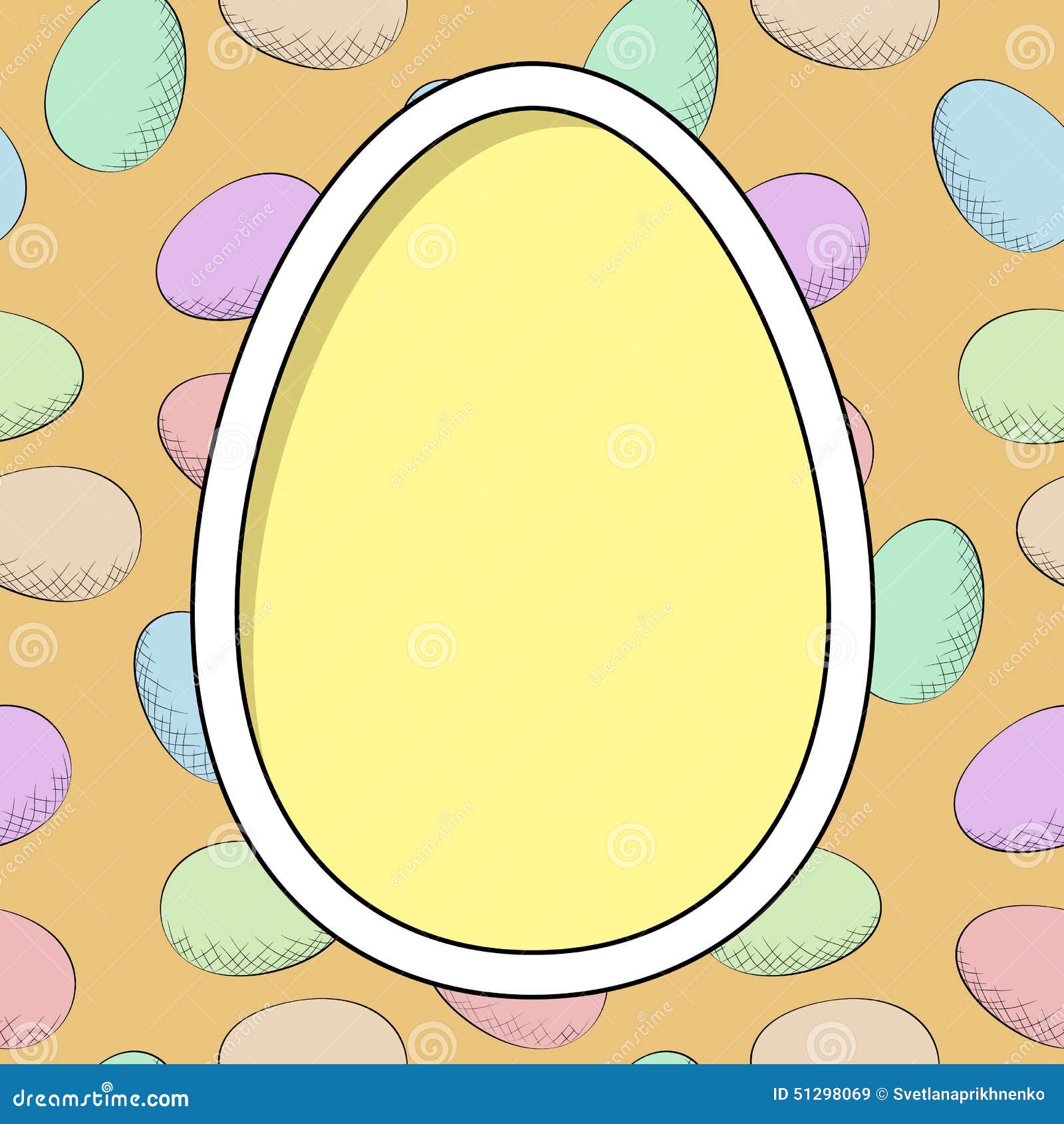 Card with egg frame stock vector. Illustration of design - 51298069