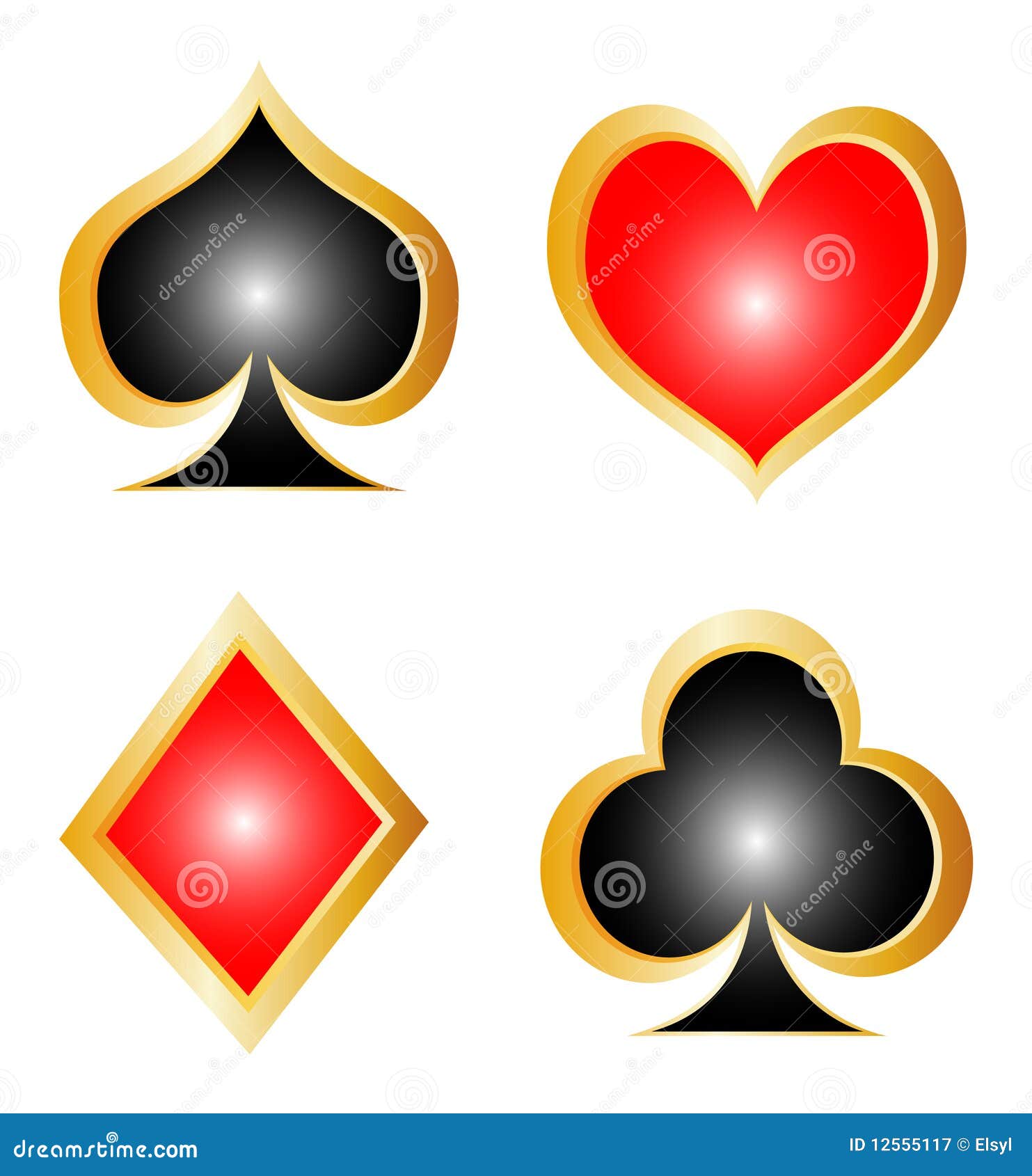 Card elements suit stock vector. Illustration of deck - 12555117