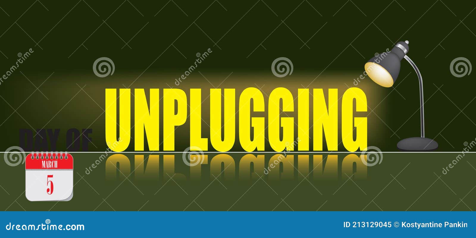Card Day of Unplugging stock vector. Illustration of duties - 213129045