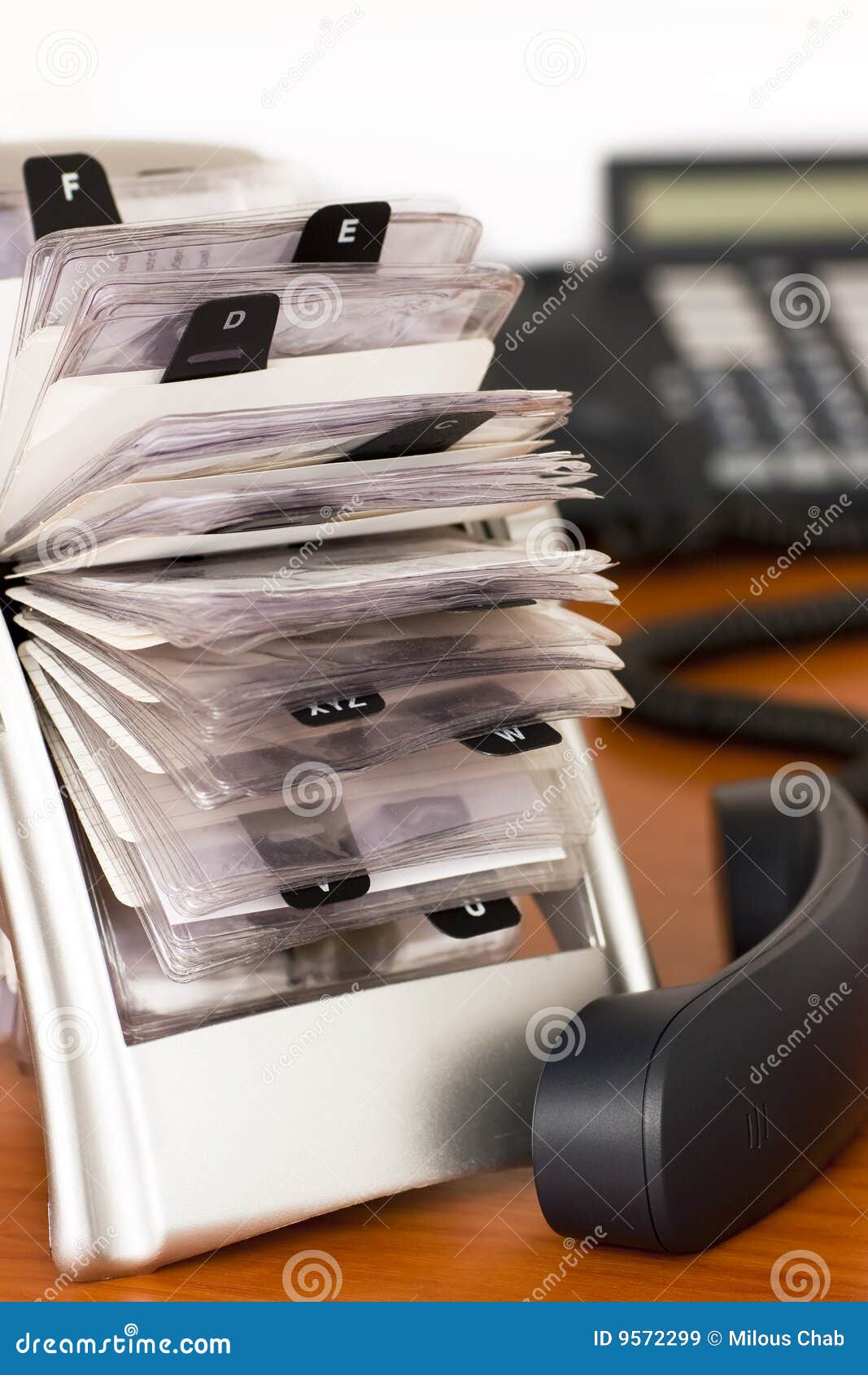 Card File Holder with Phone Stock Image - Image of name, business: 9572299