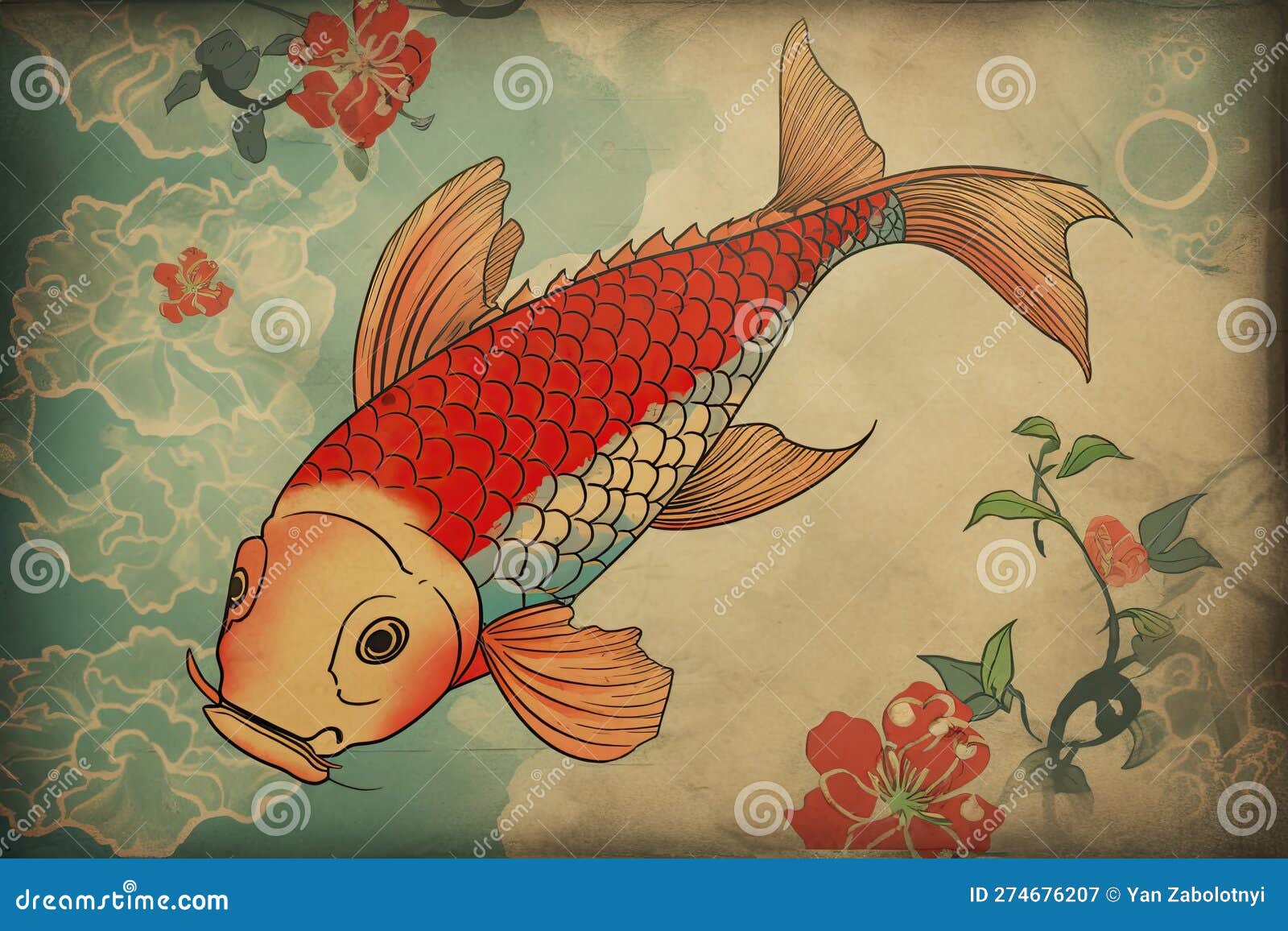 Card with a Fish, Representing Abundance or Good Luck. Generative AI ...