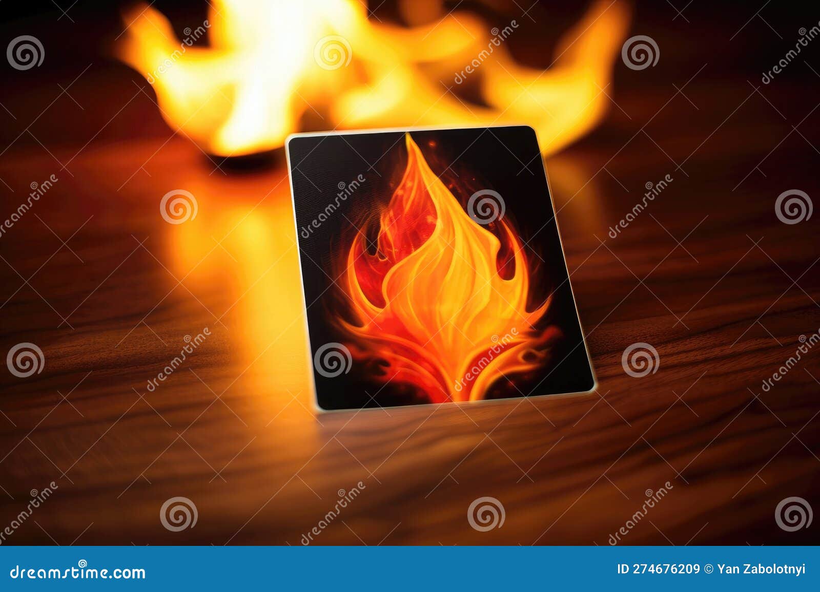 A Card with a Flame, Representing Passion or Intensity. Generative AI ...