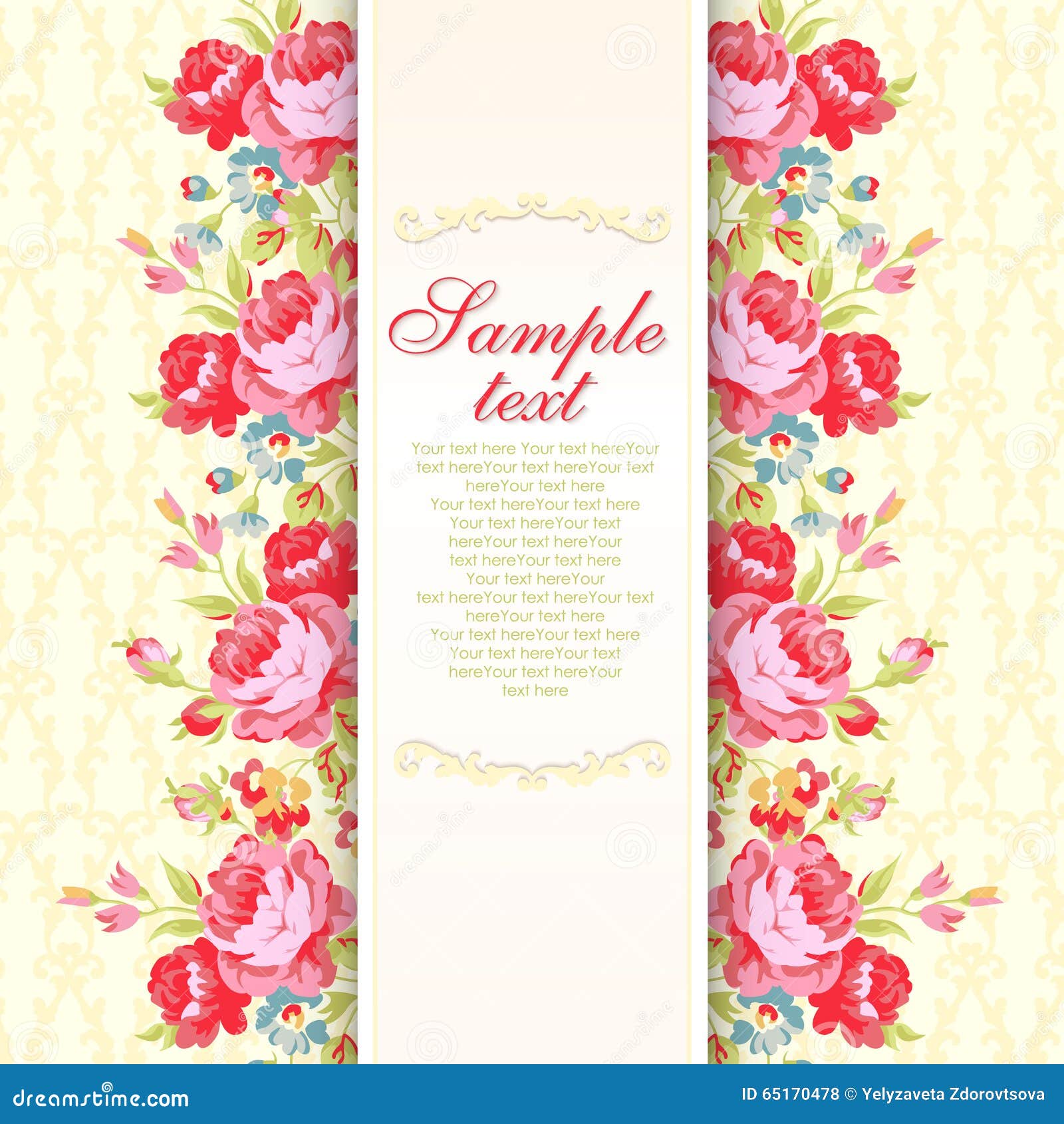 Card with floral pattern stock vector. Illustration of arrangement ...