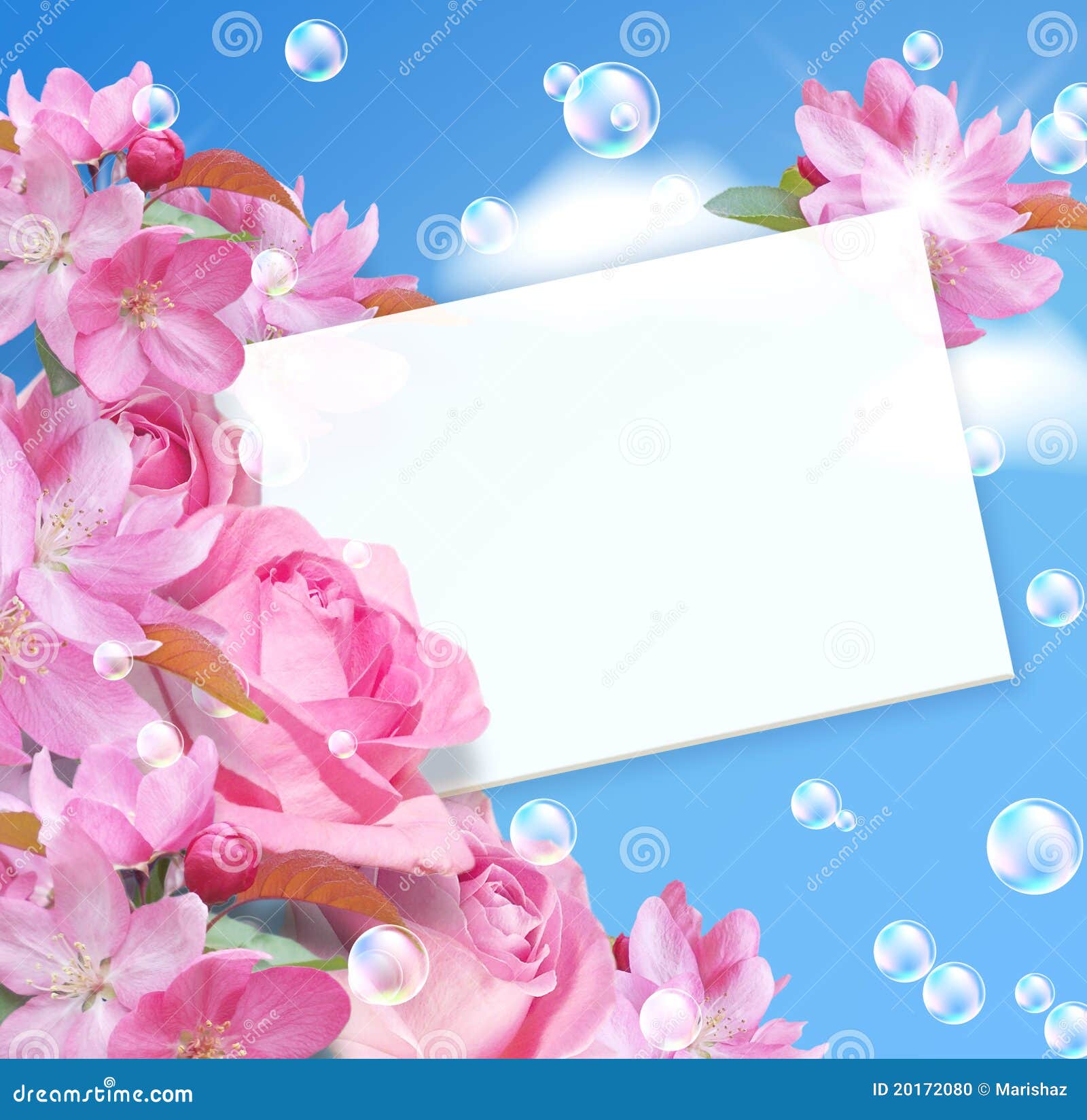 Card with flowers stock illustration. Illustration of light - 20172080