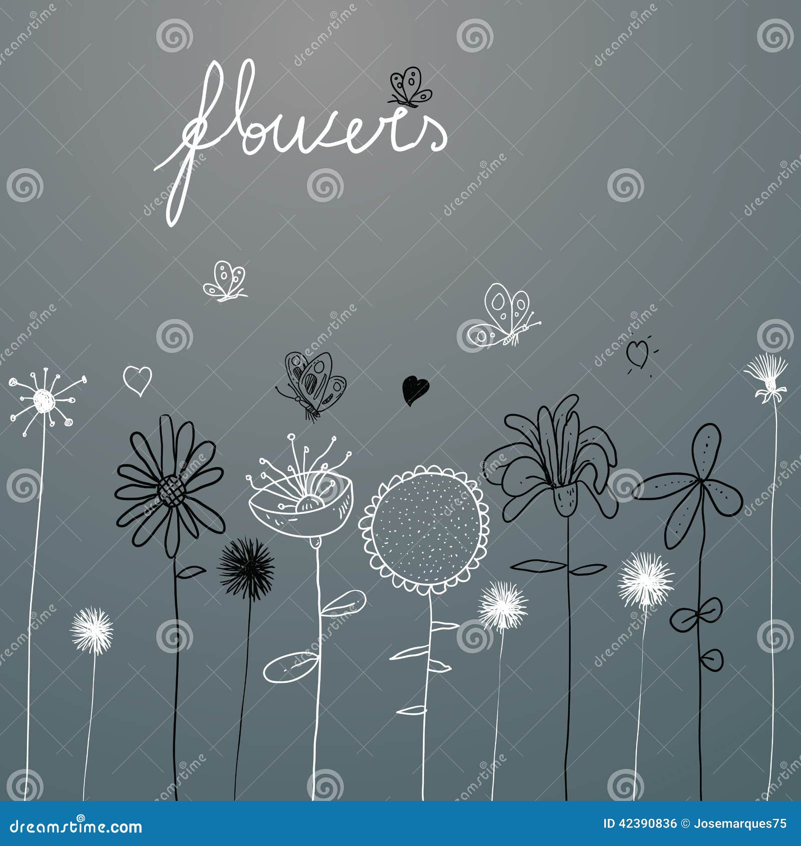 Card flowers background stock vector. Illustration of drawn - 42390836