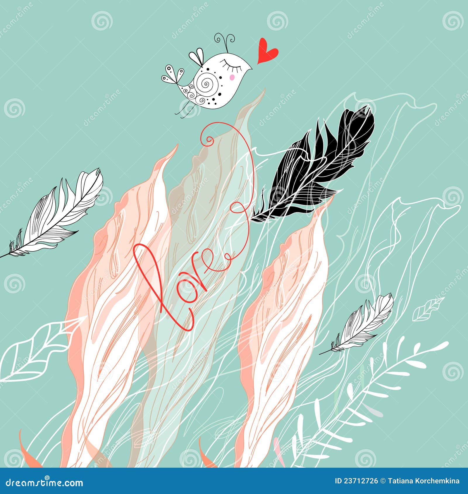 Card with flying tissues stock vector. Illustration of background ...