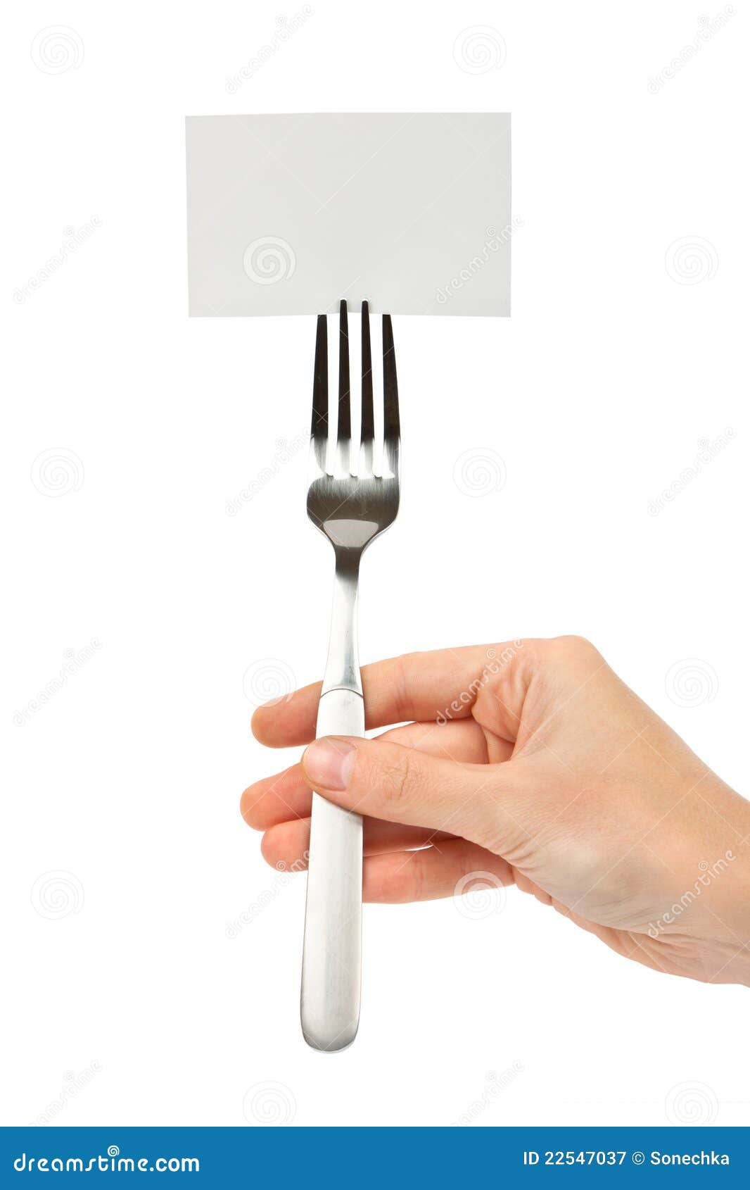 Card with a fork stock image. Image of advertise, employment - 22547037