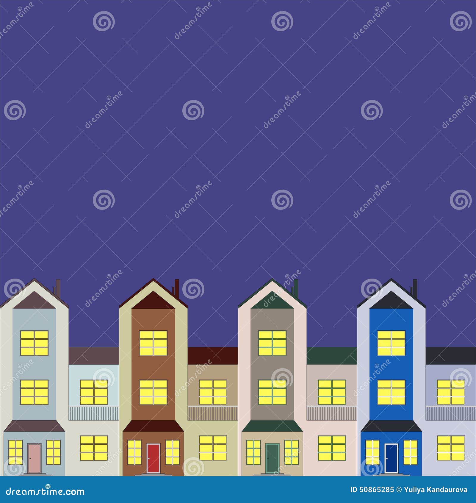 Set Of Four Houses And Modern Houses, Modern Building And Architecture ...