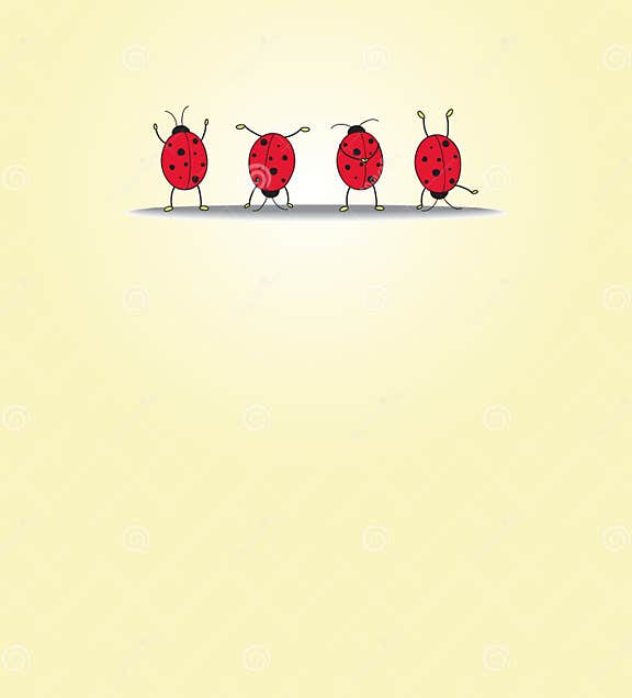 Card with four ladybugs stock vector. Illustration of creature - 14916434