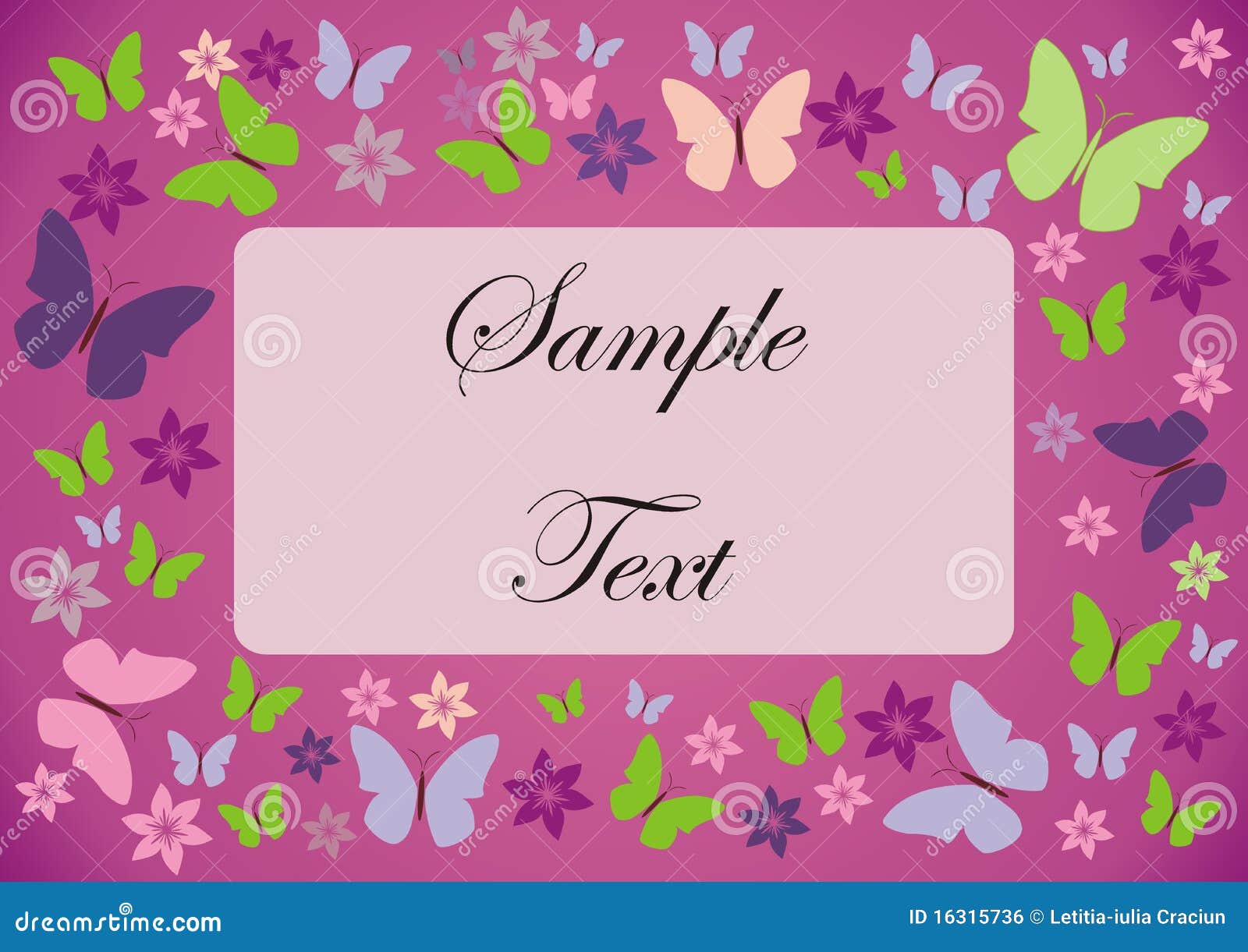 Card Frame Butterflies Flowers Stock Illustrations – 3,539 Card Frame ...