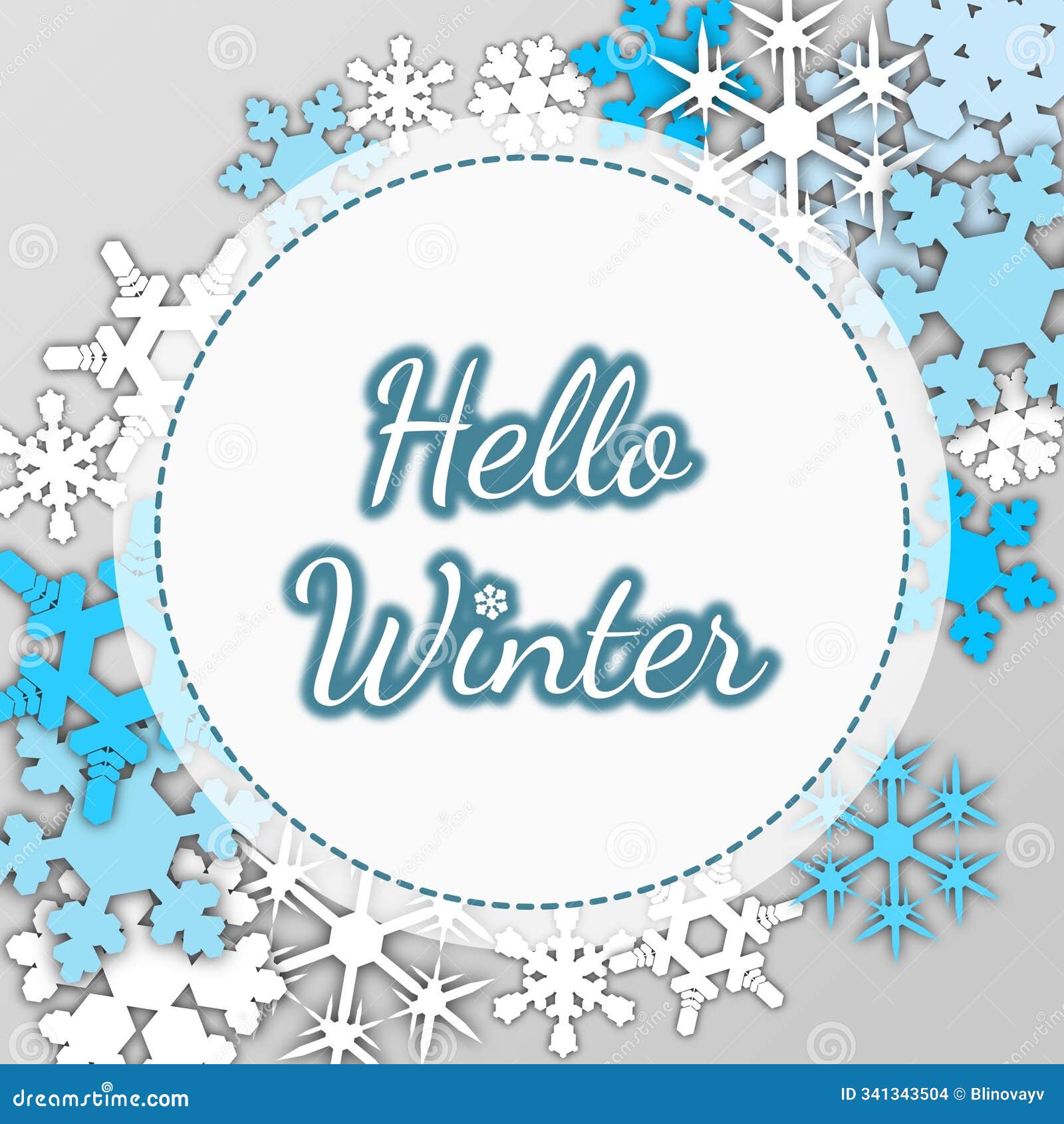 Hello winter template. stock illustration. Illustration of decorative ...