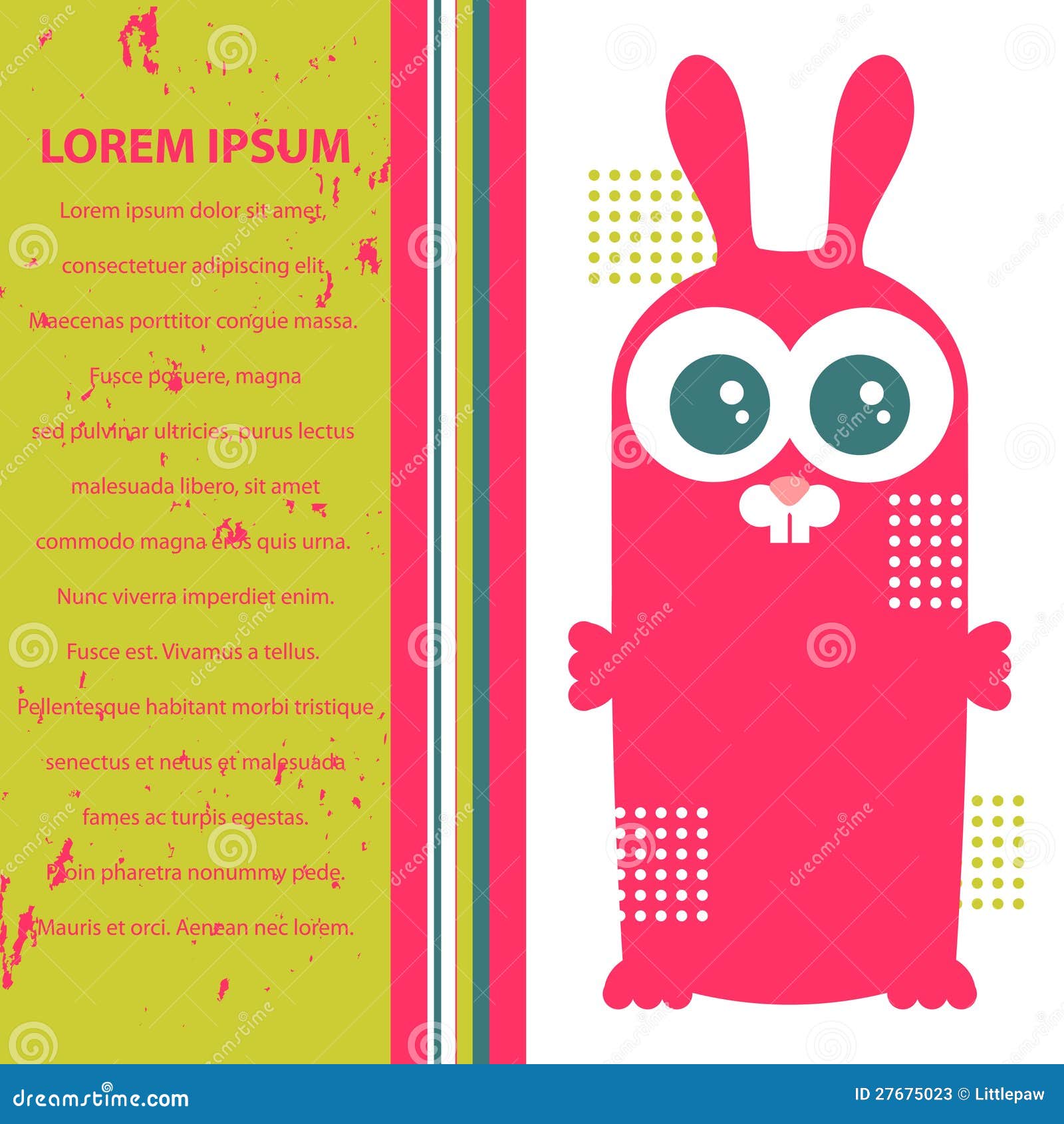 Card with funny bunny stock vector. Illustration of backdrop - 27675023