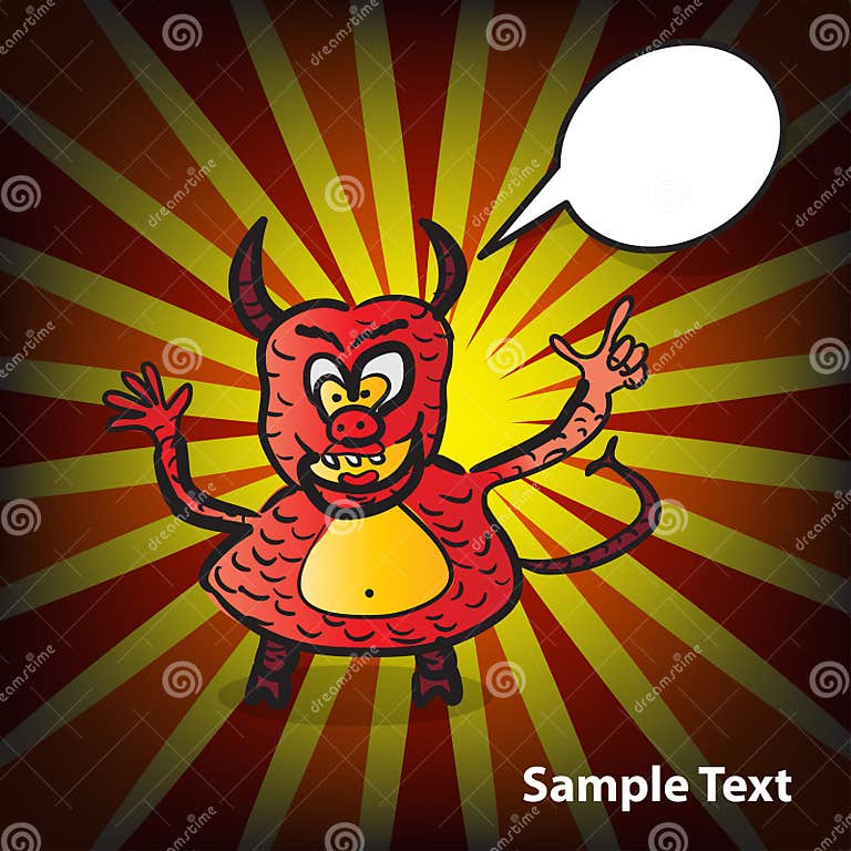 Card with funny devil stock vector. Illustration of greeting - 32971357