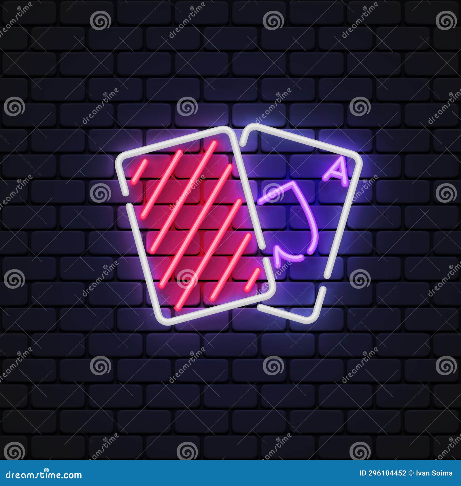 Card Game Neon, Great Design for Any Purposes. Vector Illustration ...