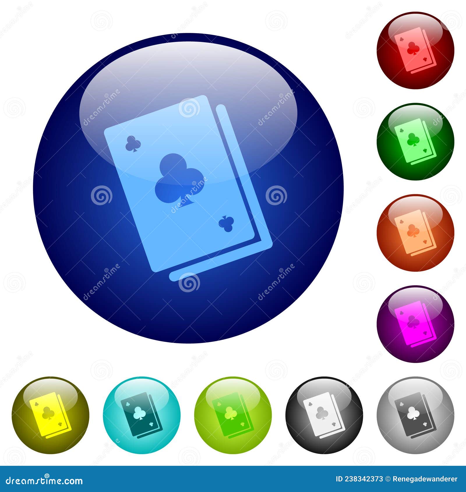Card Game Solid Color Glass Buttons Stock Vector - Illustration of ...
