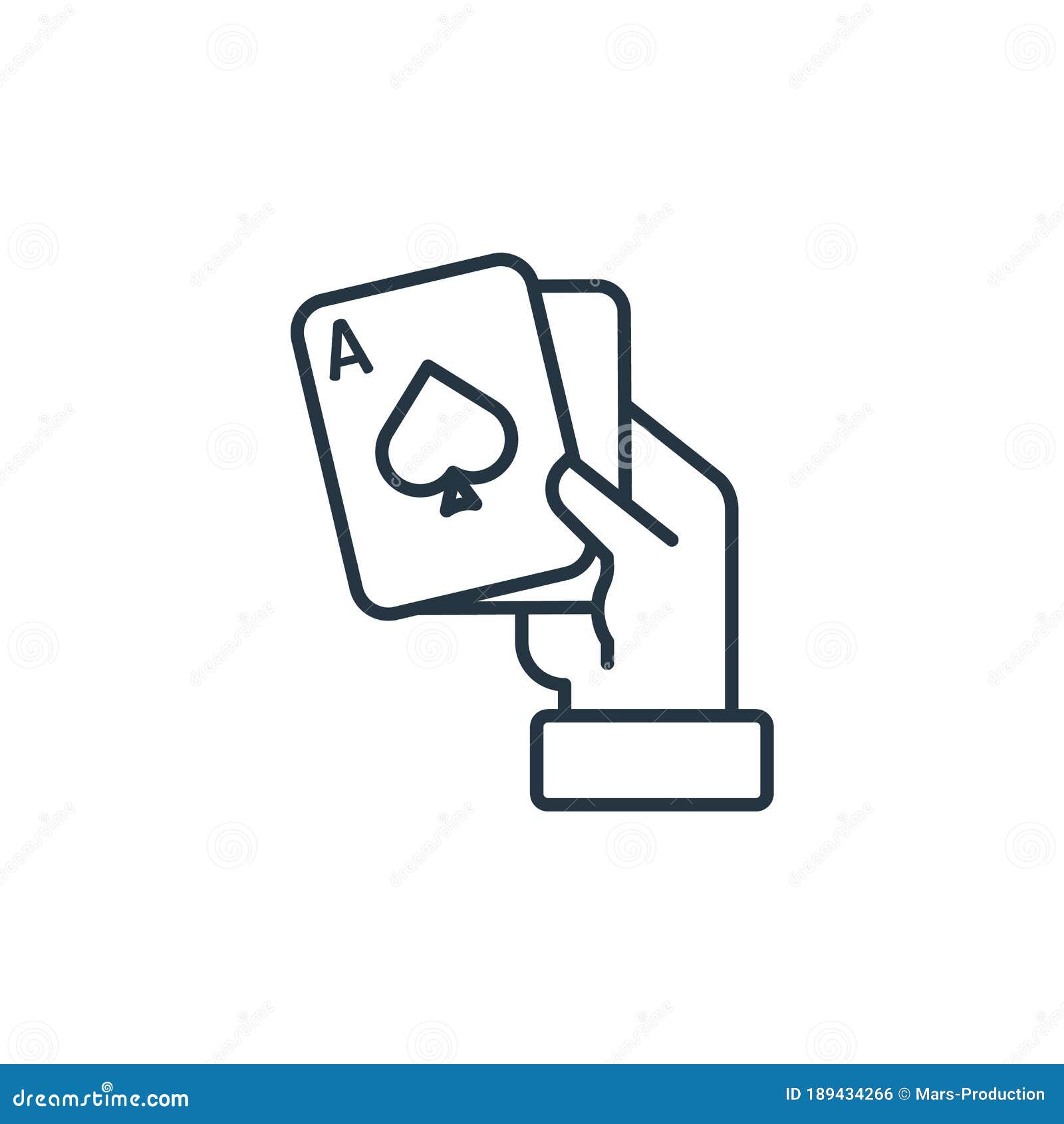 Card Game Vector Icon Isolated on White Background. Outline, Thin Line ...