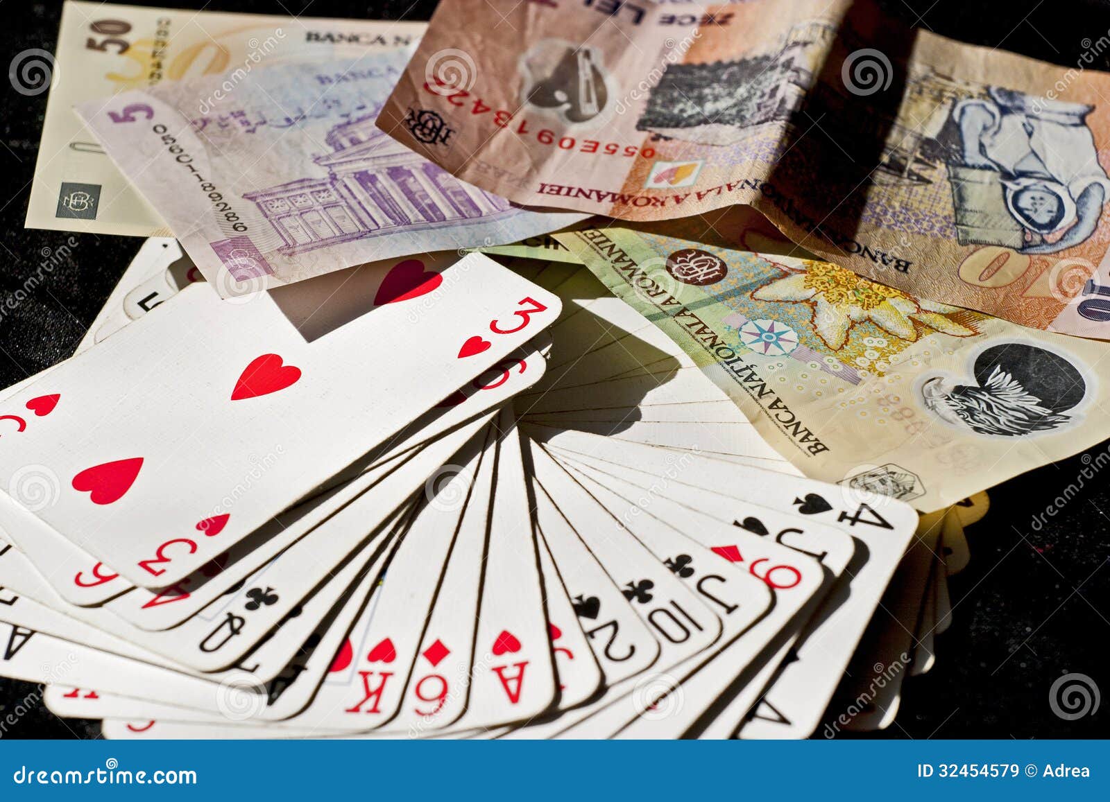 Money and Some Playing Cards Stock Image - Image of texas, poker: 32454579
