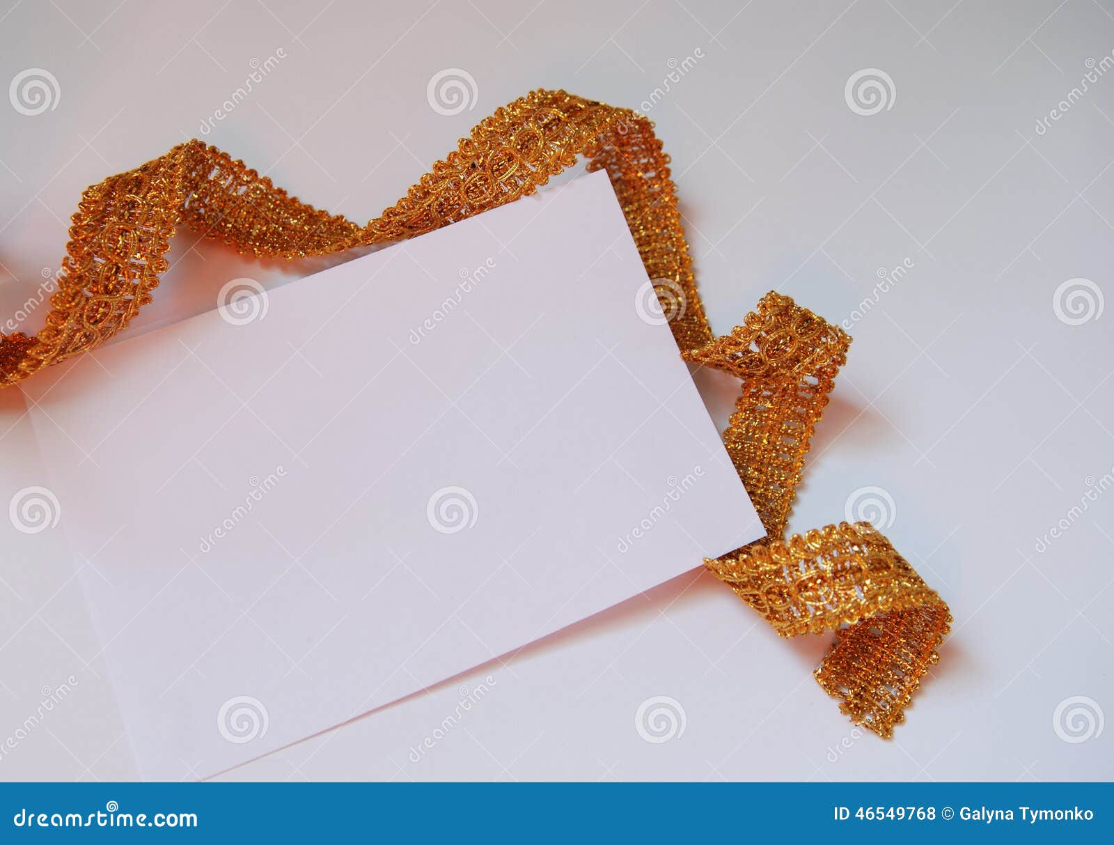 Card with Golden Ribbon with Place for Your Text Stock Photo - Image of ...