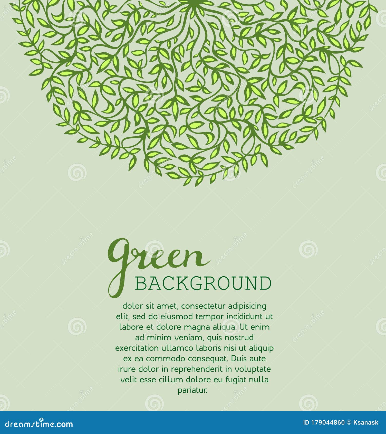 Card with Green Background and Abstract Foliage. Stock Vector ...