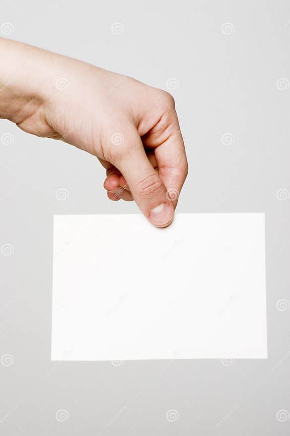 Card in the hand stock photo. Image of paper, finger, notify - 2063132