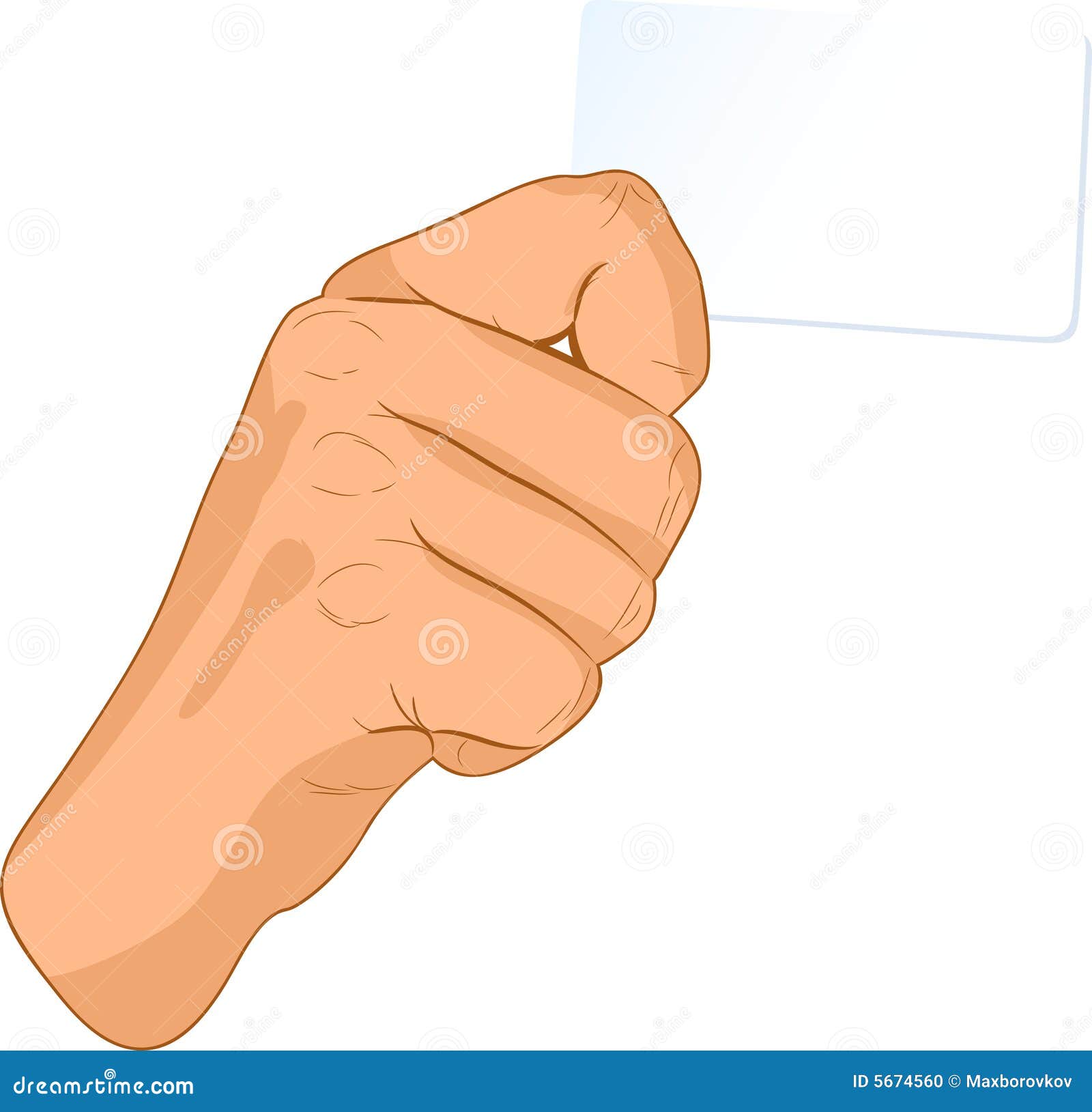 Card in a hand. stock vector. Illustration of human, blank - 5674560