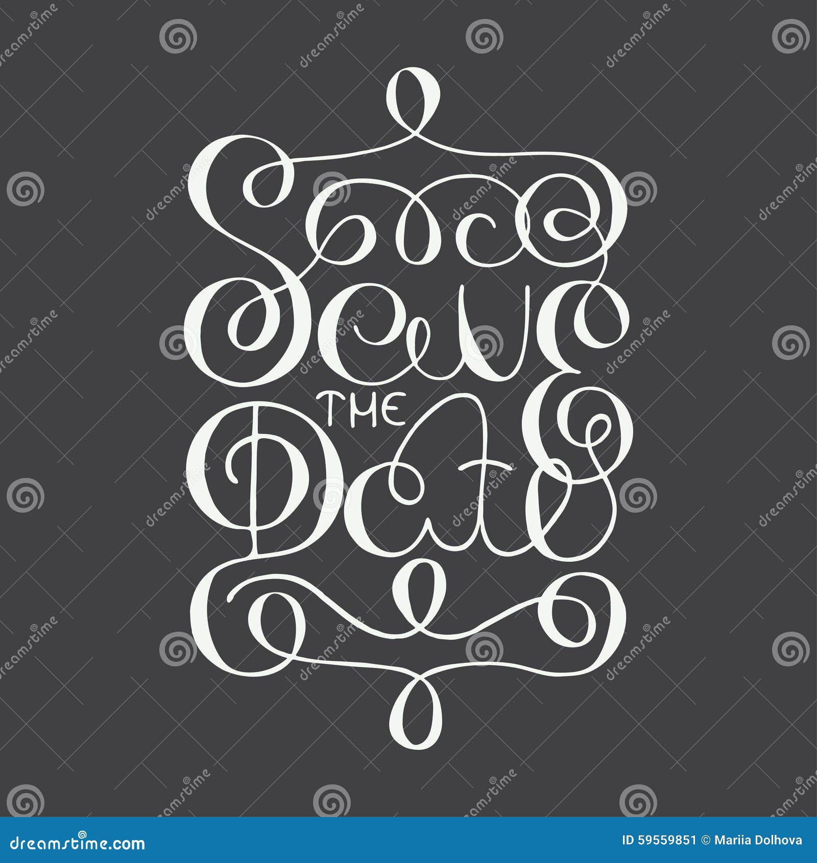 Card with Hand Drawn Typography Design Element for Greeting Card Stock ...