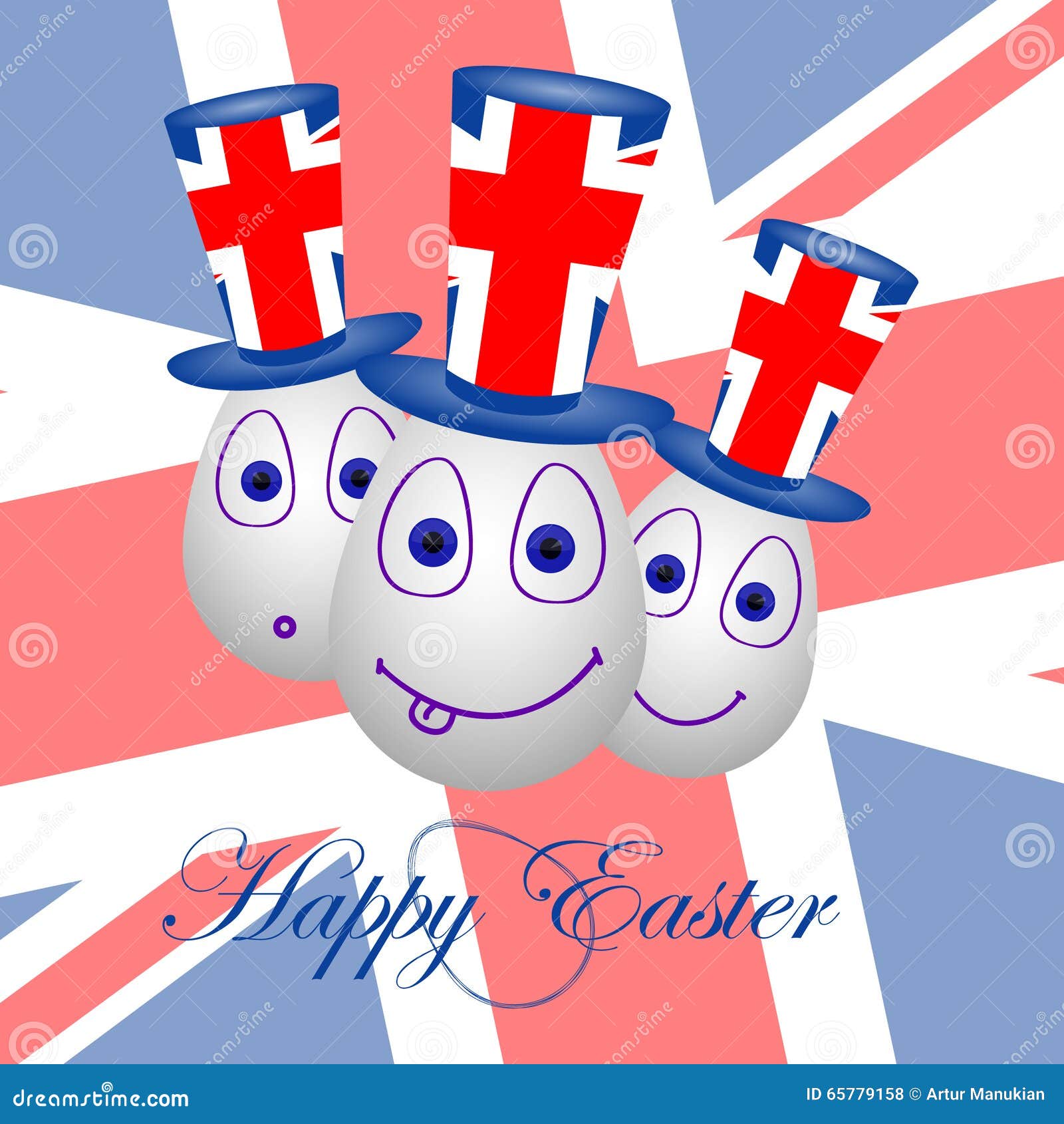 Card Happy Easter for Britain 1 Stock Illustration - Illustration of ...