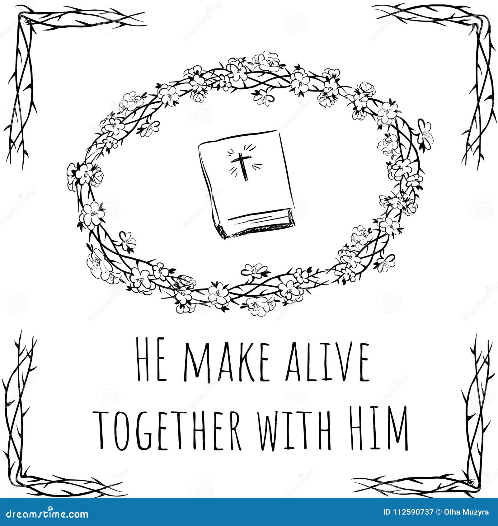 Happy Easter - he Make Alive Together with Him Stock Illustration ...