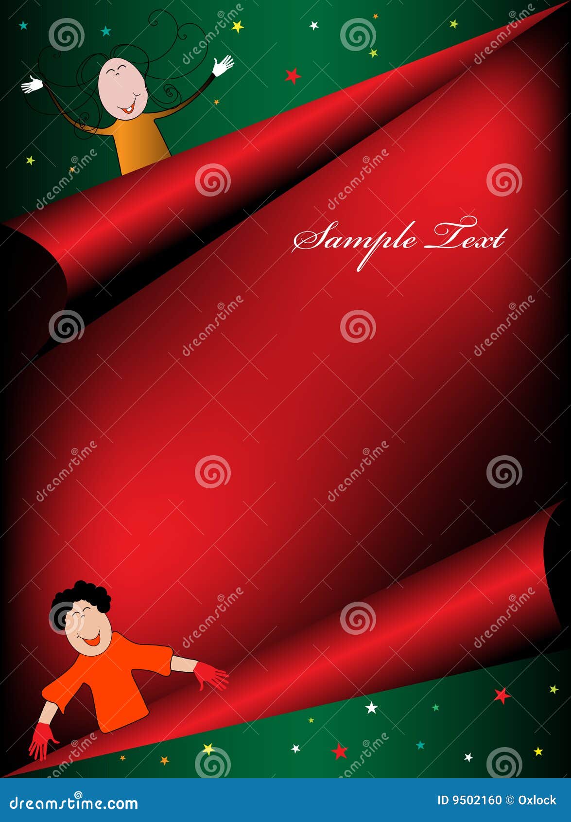 Card with happy kids stock vector. Illustration of design - 9502160