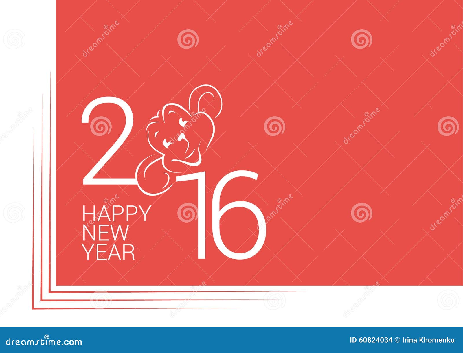 Card 2016 - HAPPY NEW YEAR stock illustration. Illustration of ...