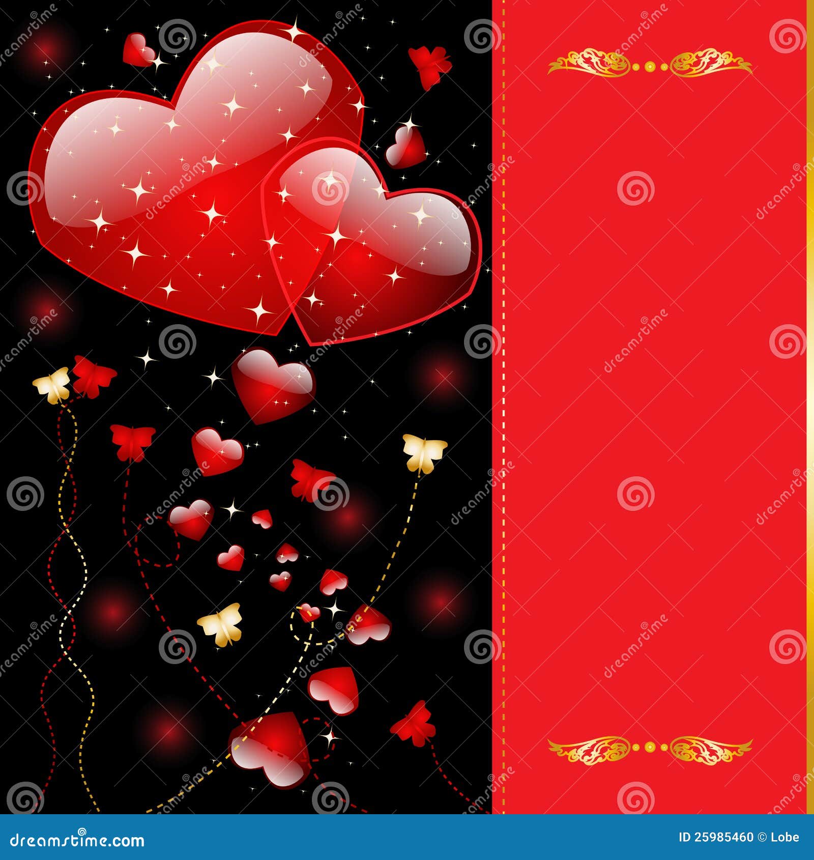 Card with heart stock vector. Illustration of gift, black - 25985460