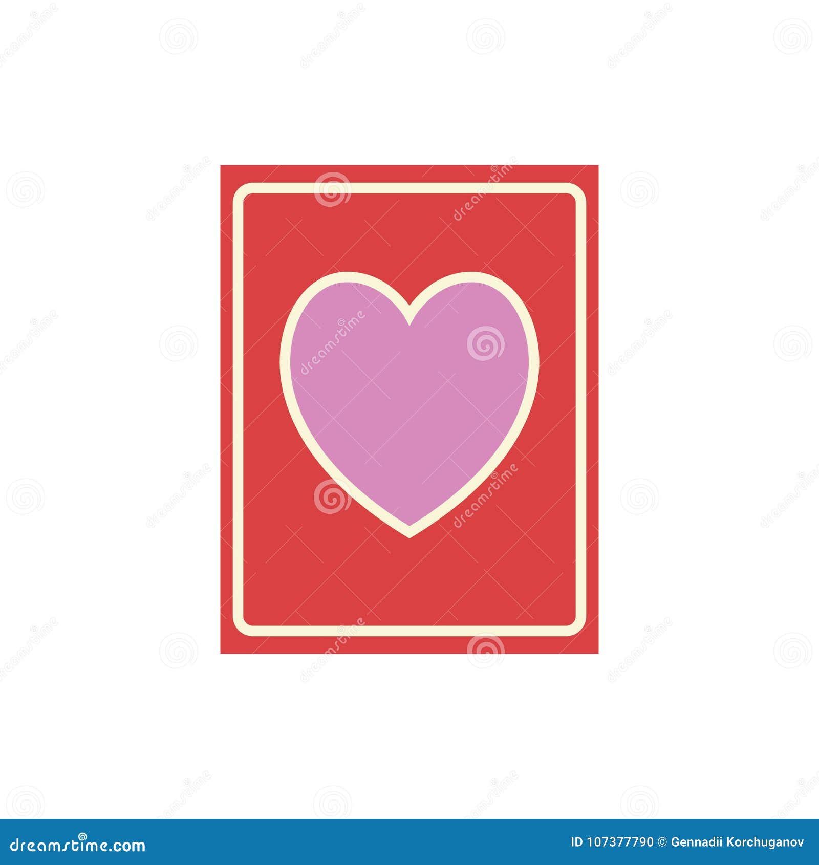 Card with heart stock vector. Illustration of background - 107377790
