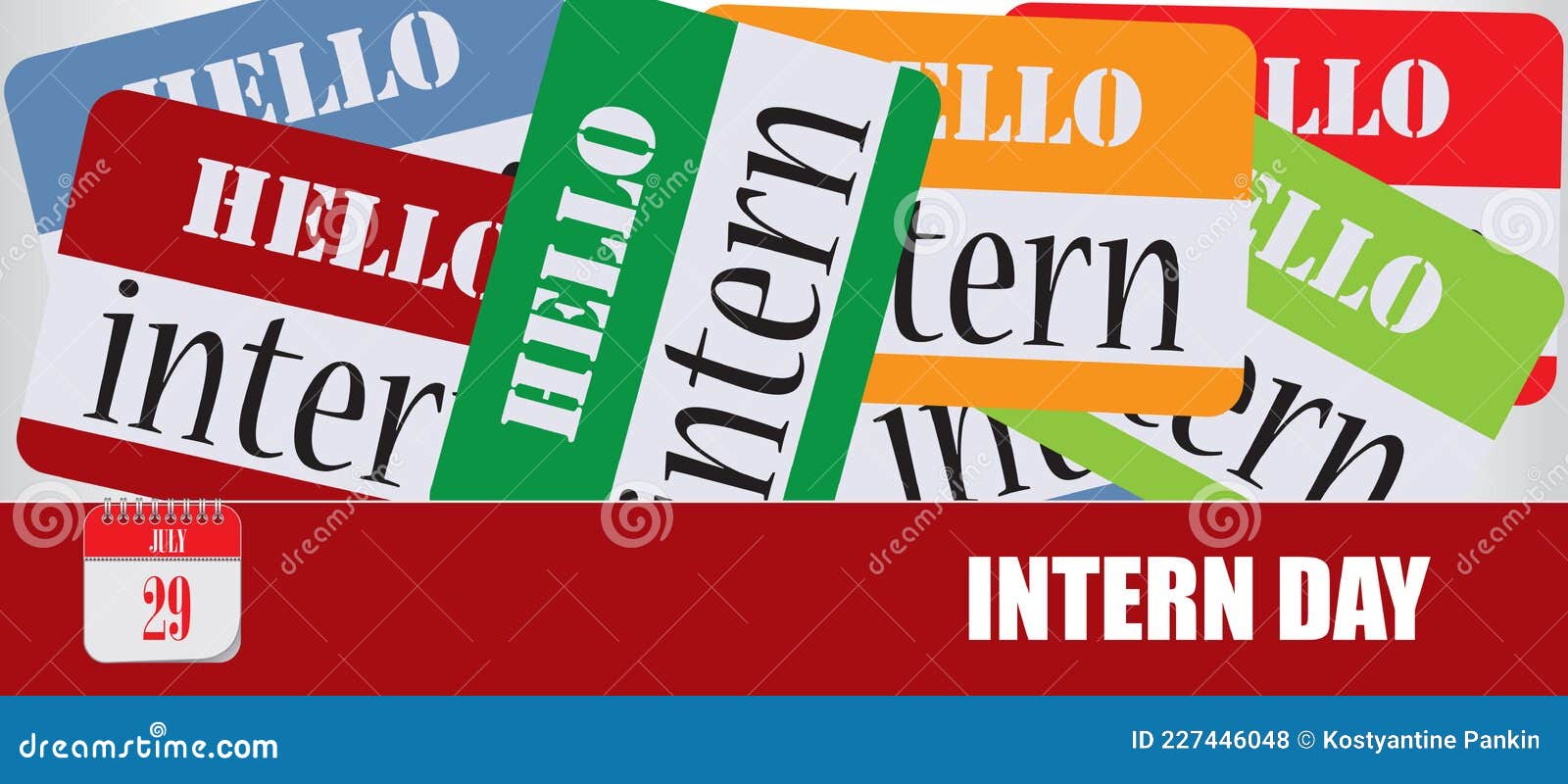 ID Card Intern Vector Illustration | CartoonDealer.com #253777856