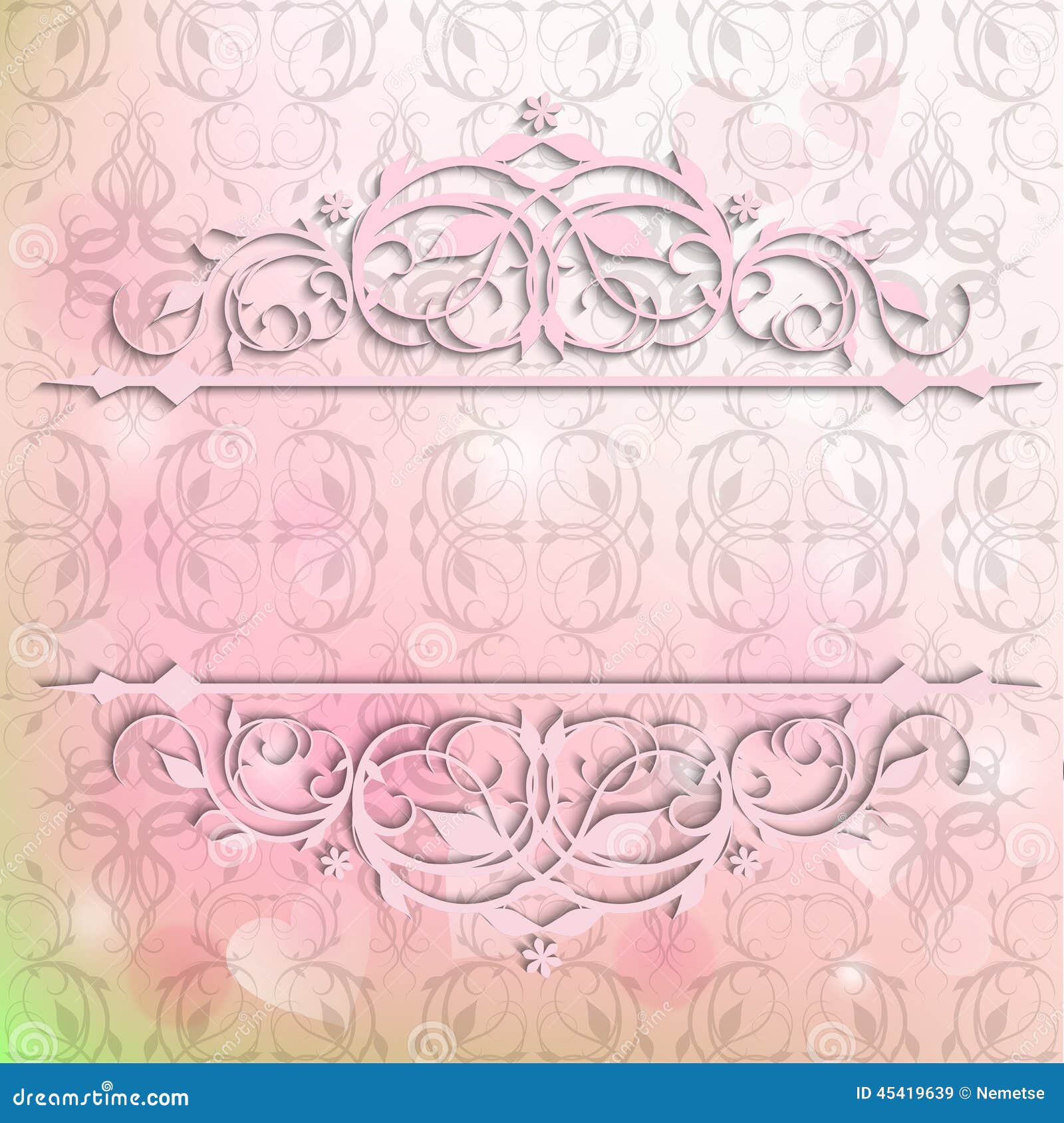 Card for the Invitation and Congratulations on a Pink Background Stock ...