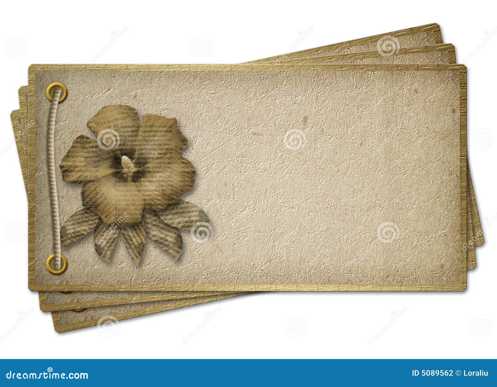 Card for the Invitation, with Cord and Rivets Stock Illustration ...