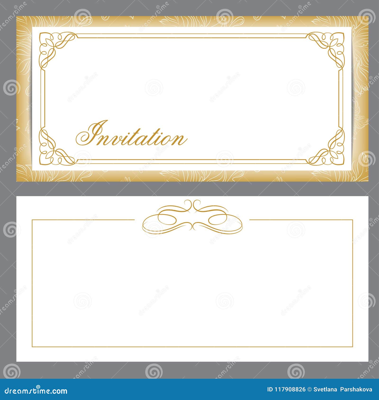 Card for Invitation, Front and Back Sides Stock Vector - Illustration ...