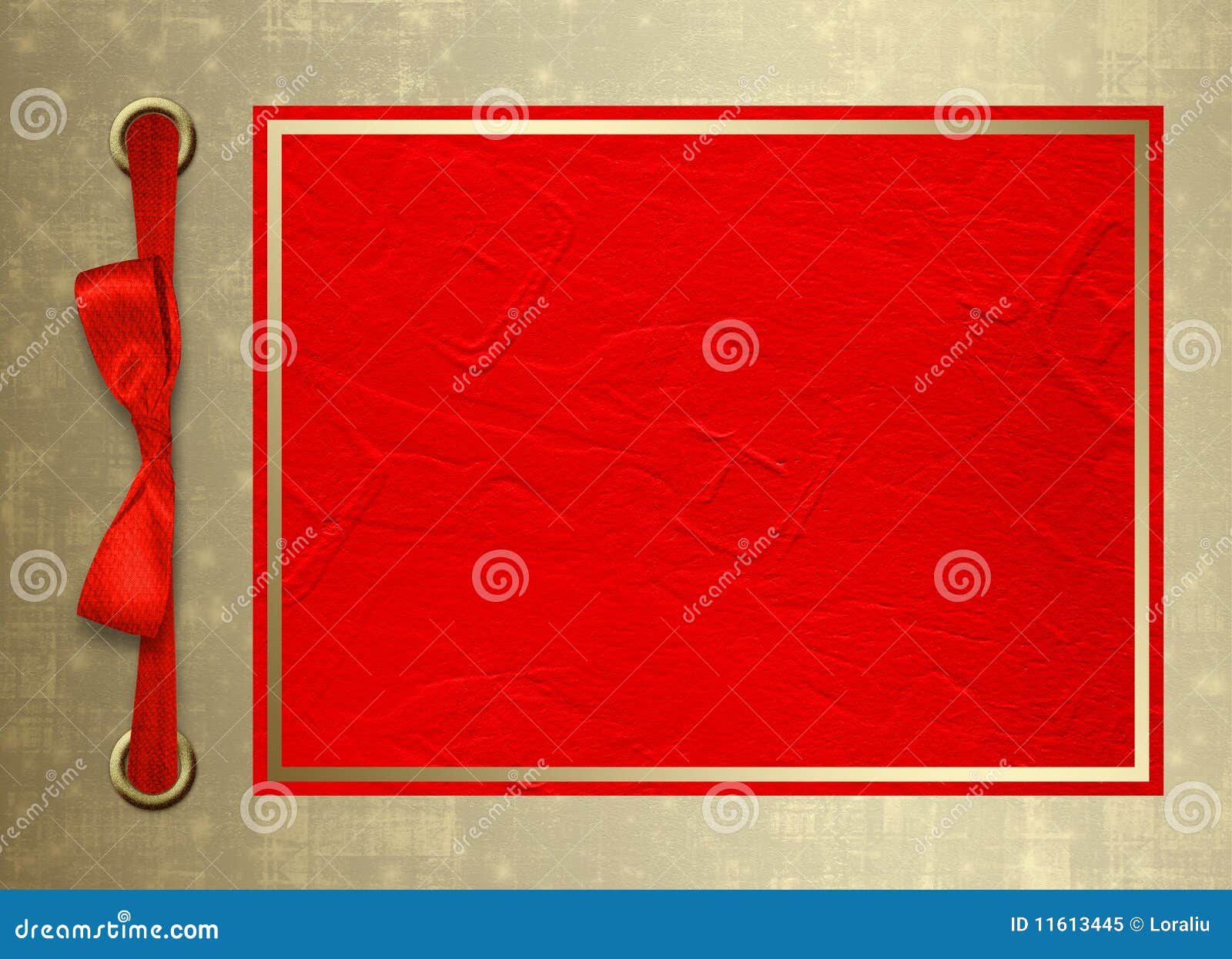 Card for Invitation with Gold Frame and Red Bo Stock Illustration ...
