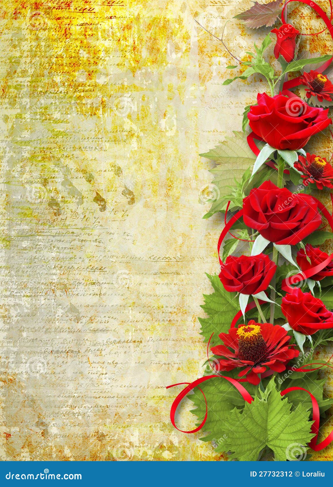 Card for Invitation with Red Roses Stock Illustration - Illustration of ...