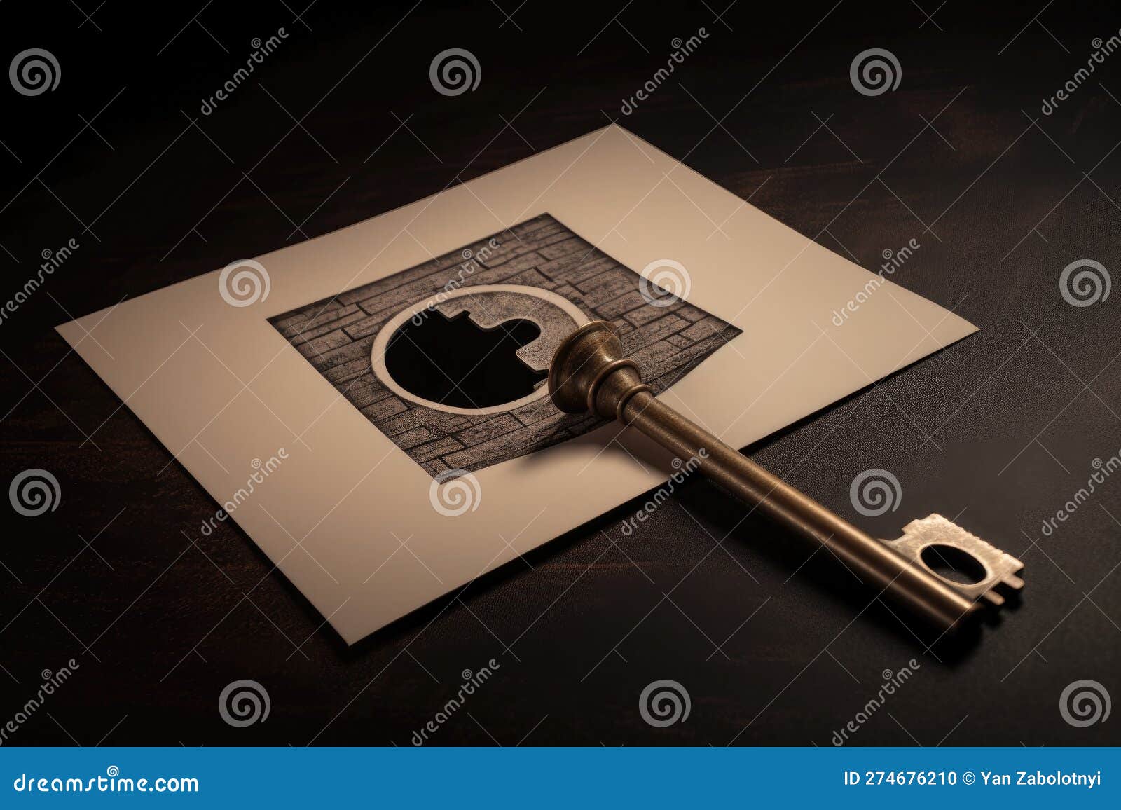 A Card with a Keyhole, Representing the Search for Hidden Knowledge or ...