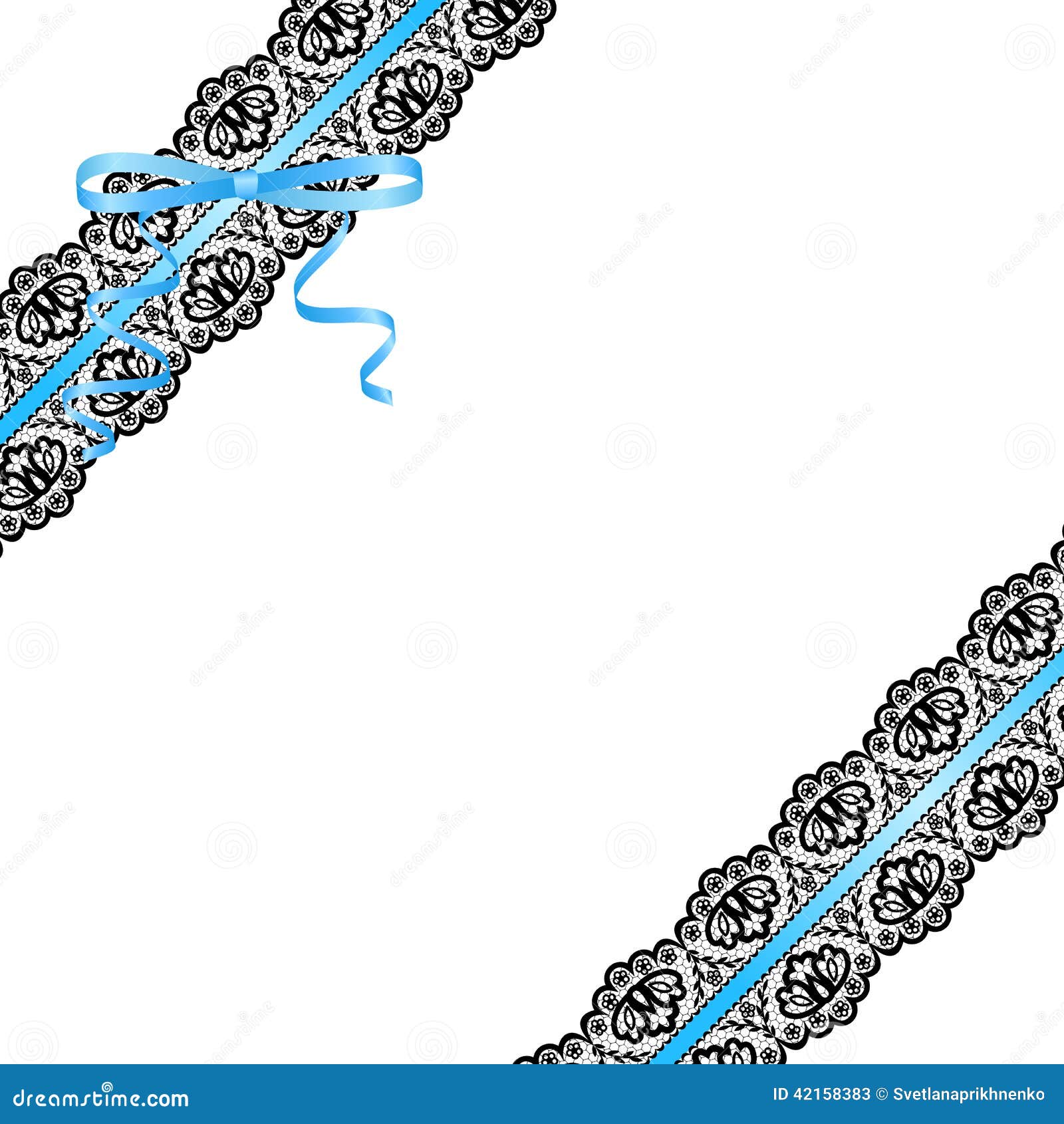 Card with lace ribbon stock vector. Illustration of gift - 42158383