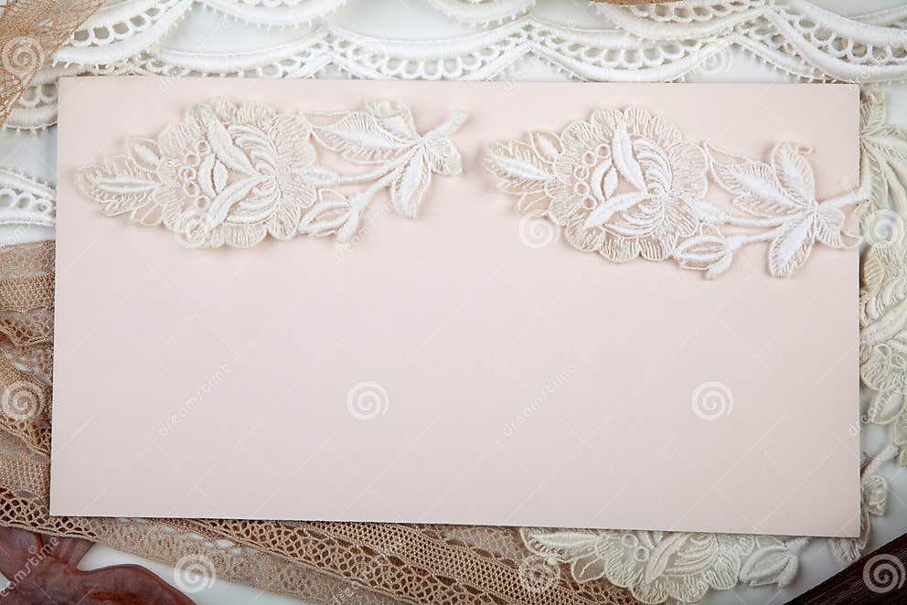 Card with laces stock image. Image of border, feminine - 28539099