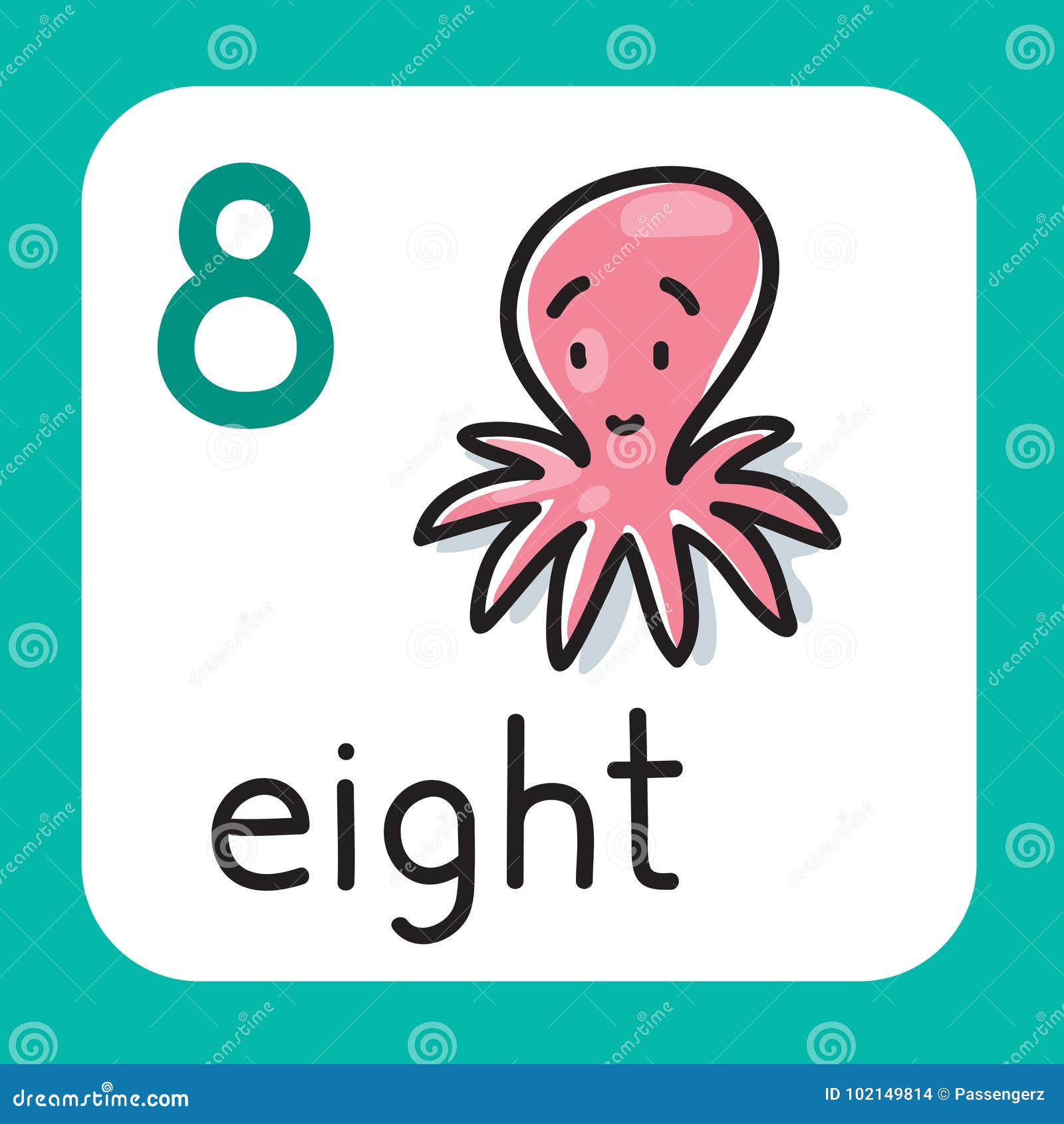 Card for Learning To Count from 1 To 10. Education Stock Vector ...
